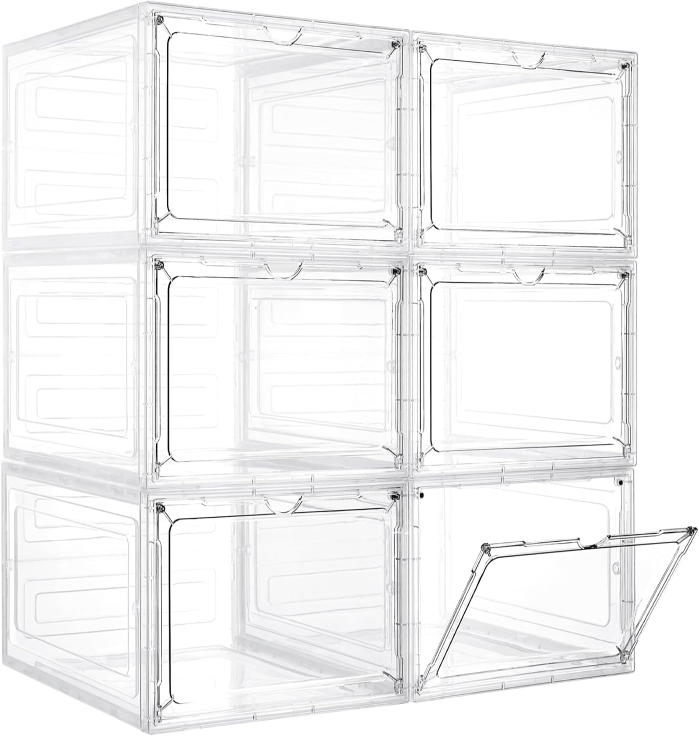 Amazon.com - LXLXXL Storage Bins with Lids, 6 Pack Clear Plastic ...
