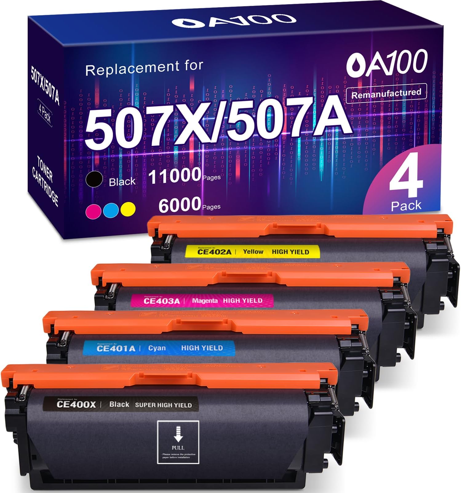 Amazon.com: 507X 507A Remanufactured Toner Cartridge Replacement for HP ...