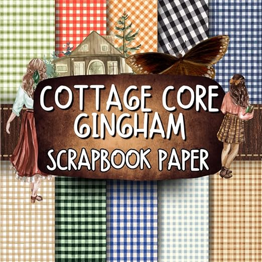 Cottage core Gingham scrapbook paper: Double-Sided Decorative craft ...
