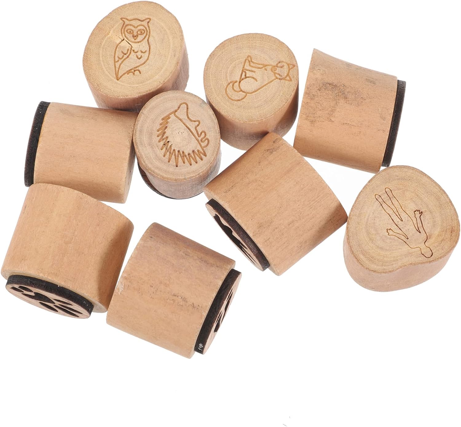 Amazon.com: Uonlytech 1Set Decorative Animal Footprint Stamp Wooden ...