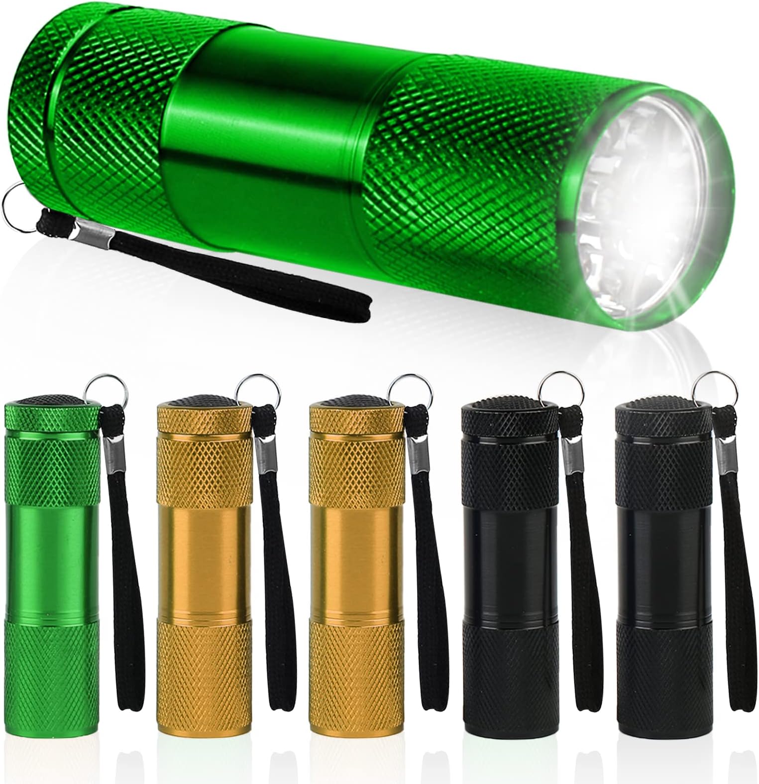LED Small Torch, 6 Pack Super-Bright Mini 9 LED Bulb Pocket Torches ...