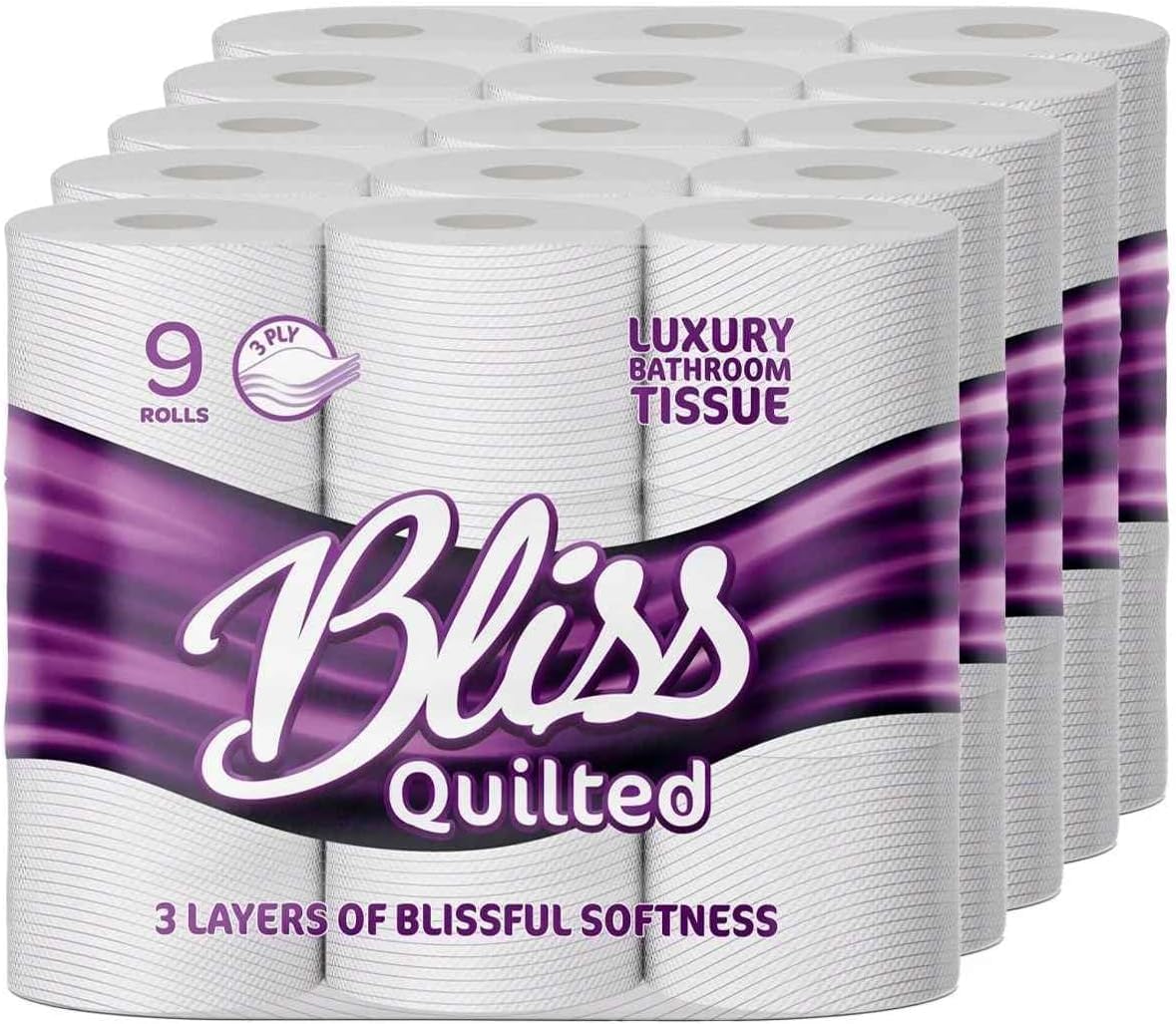 Bliss Cuddle Classic Soft Quilted Toilet Rolls- Super Quality 3 Ply ...