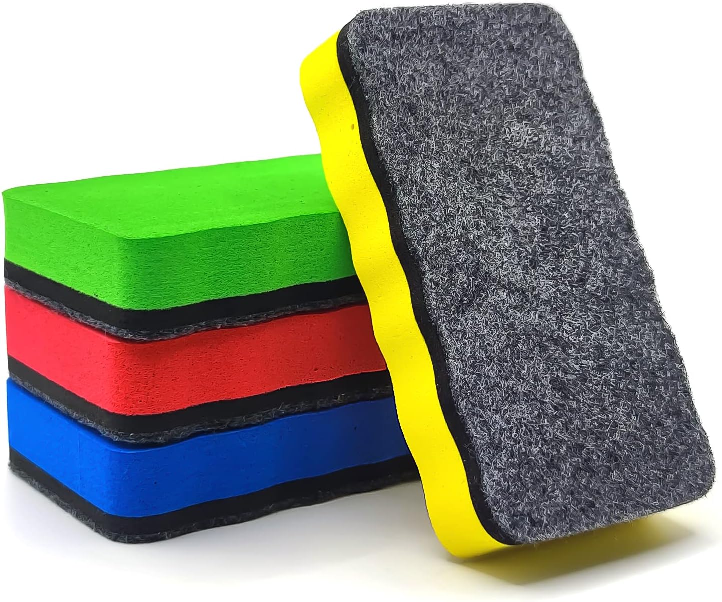 Magnetic Whiteboard Eraser 4 Pcs Color Dry Erasers with Thick Felt Pad ...