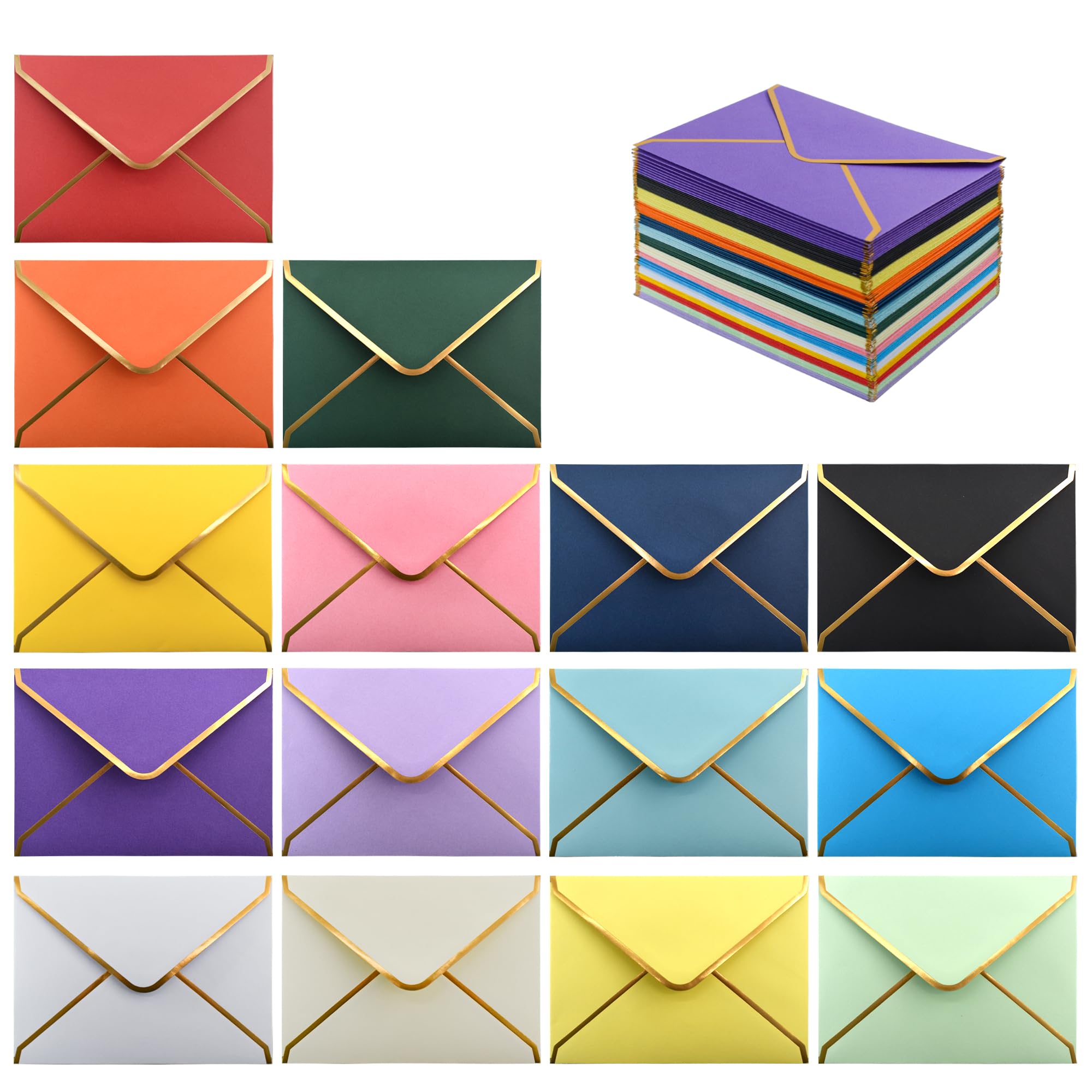 VANRA 150 PCS Colorful Invitation Envelopes Self Seal A6 Envelopes V ...
