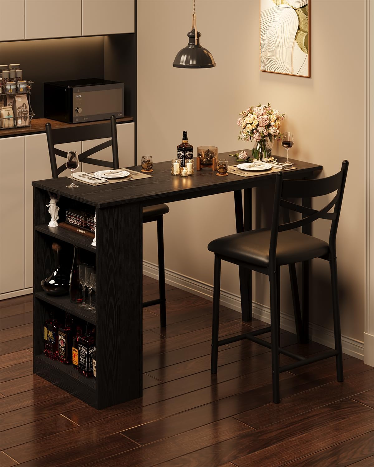 Amazon.com - GarveeHome Extendable Bar Table Set for 2, 16 in Wide ...