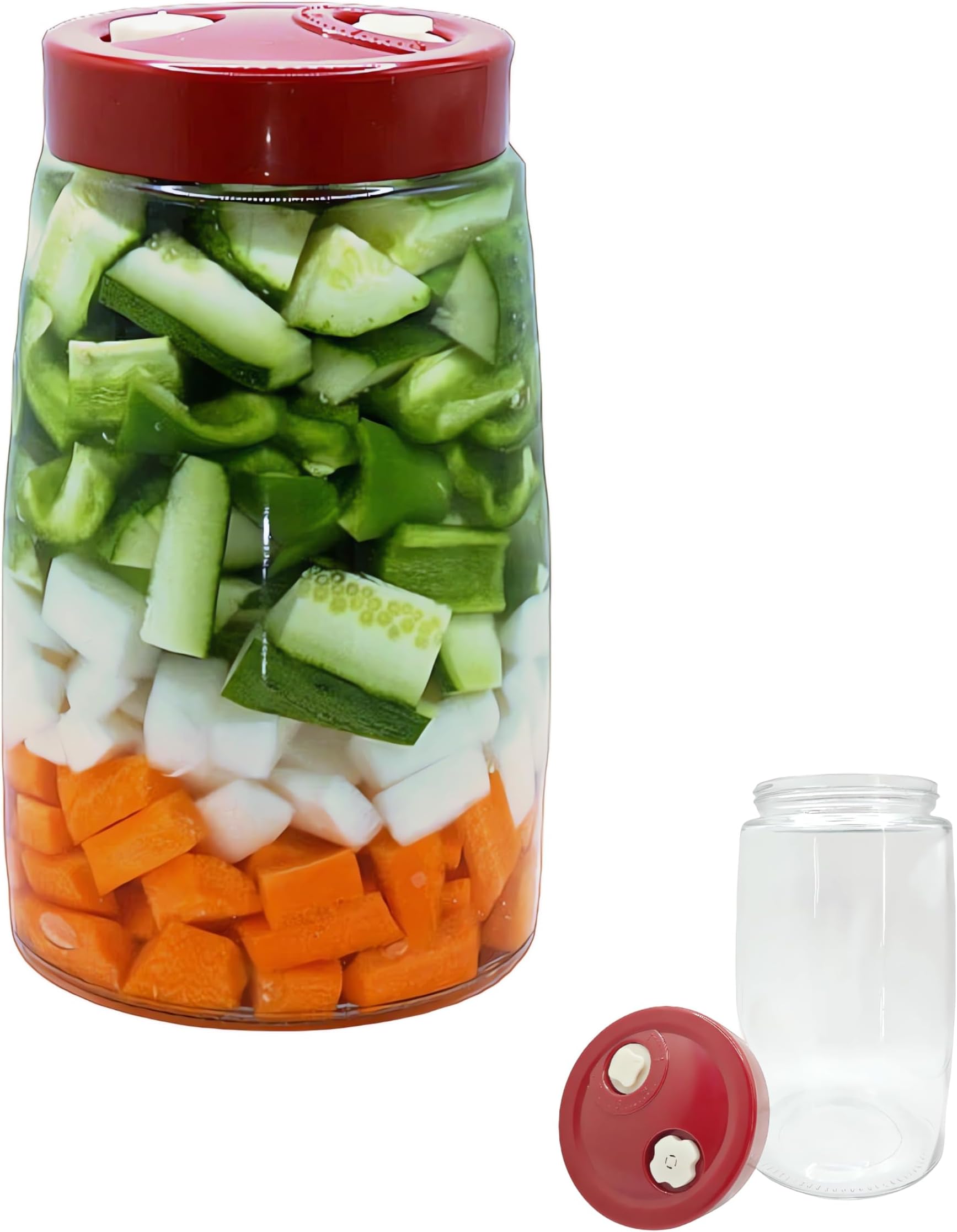 Amazon.com: 2 Pack 1 Gallon Large Fermentation Jars w 2 SCREW Lid and 3 ...