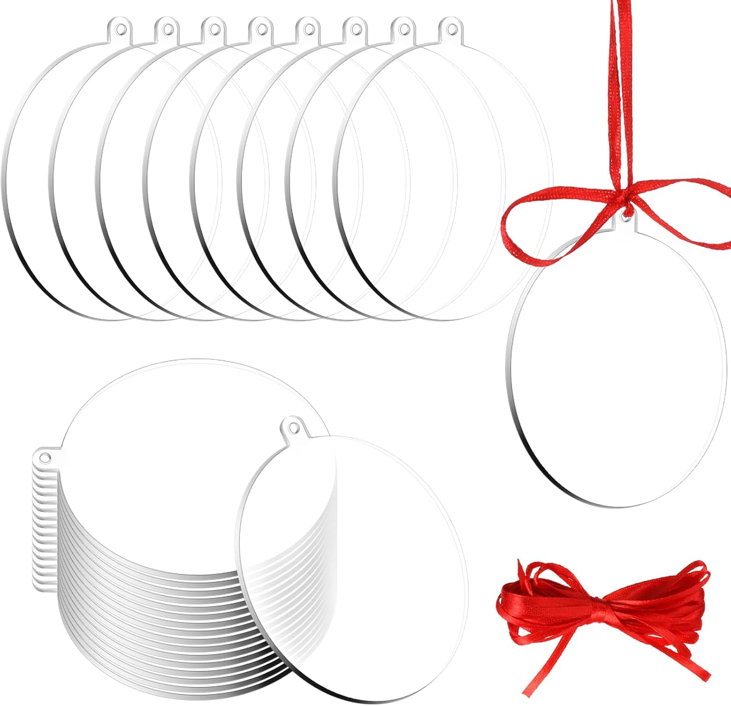 Amazon.com: 36 Pieces Acrylic Clear Ornament Blanks Plastic Round ...