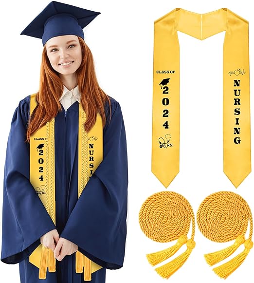 Amazon.com: 3 Pcs Nurse Graduation RN Stole Nursing Graduate Sash and 2 ...