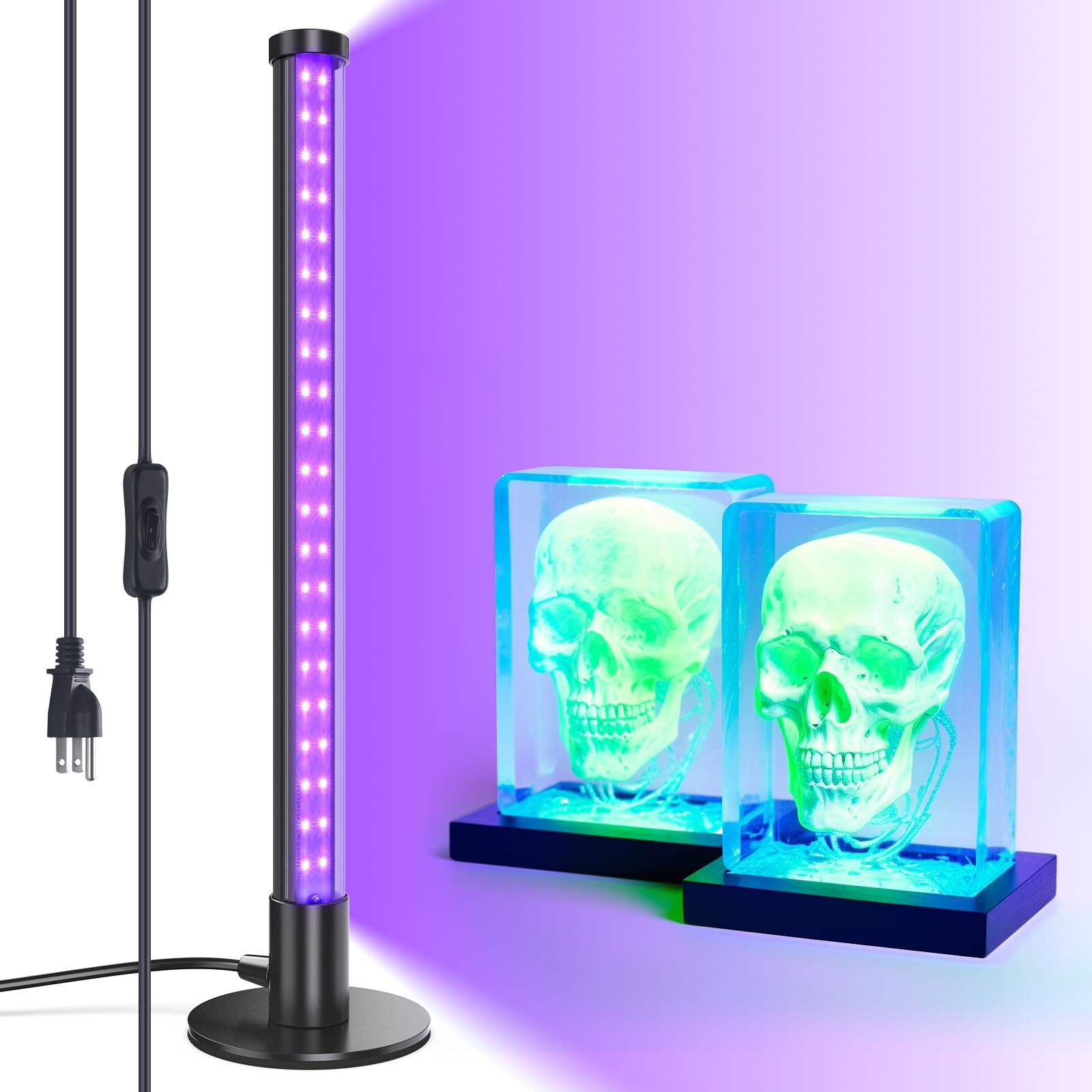 Barrina LED Black Lights, T10 Vertical Standing Table Blacklight ...