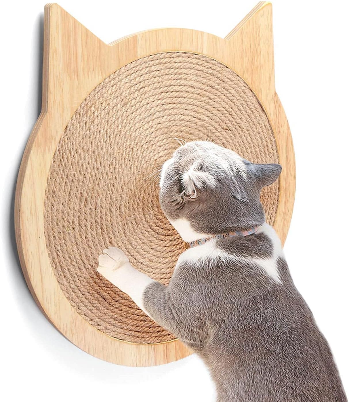 HC Cat Shape Scratching Pads for Cats Kittens, Wall Sisal Cat Scratcher ...