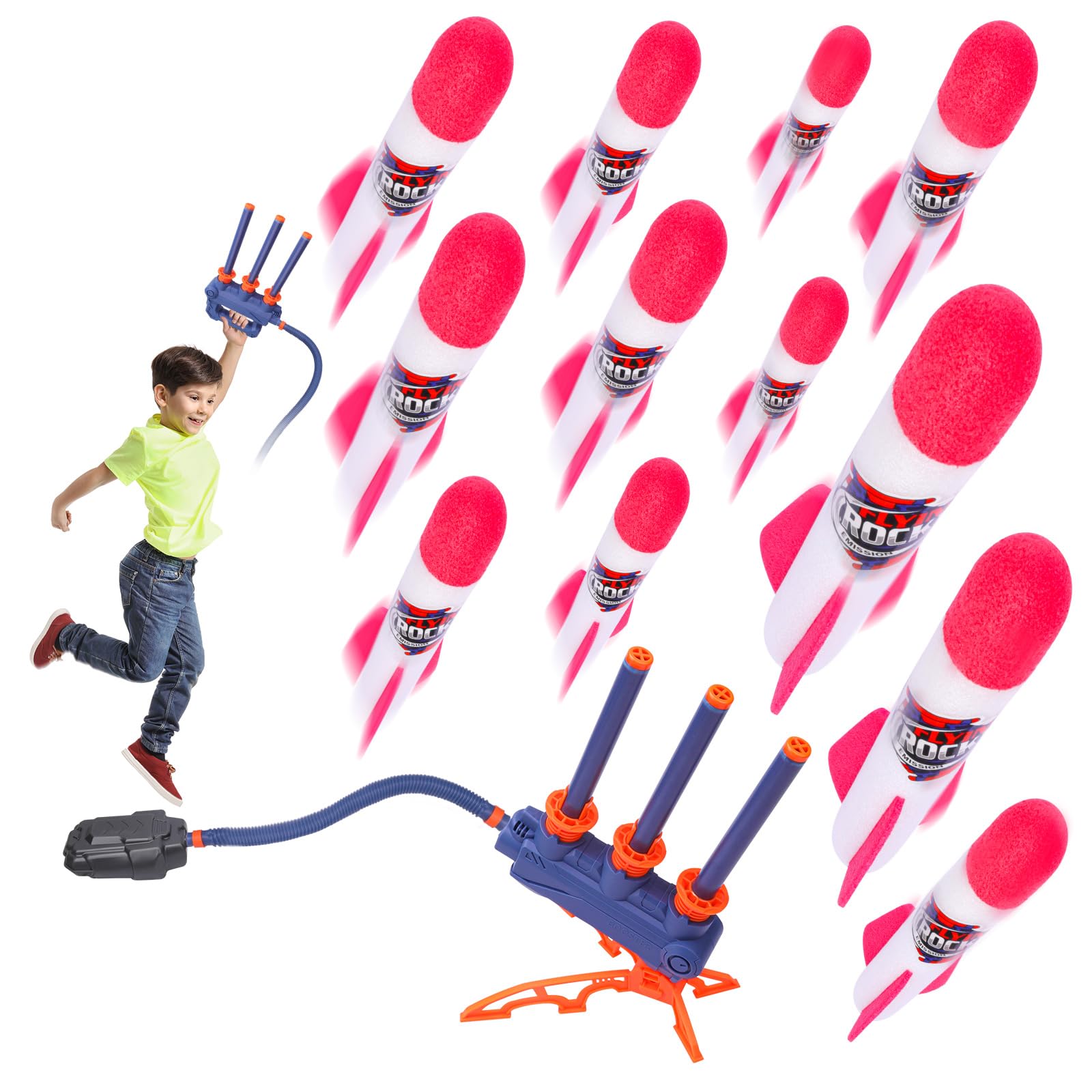 Amazon.com: AUKSKY Rocket Launcher for Kids with 12 Foam Rocket, 2in1 ...