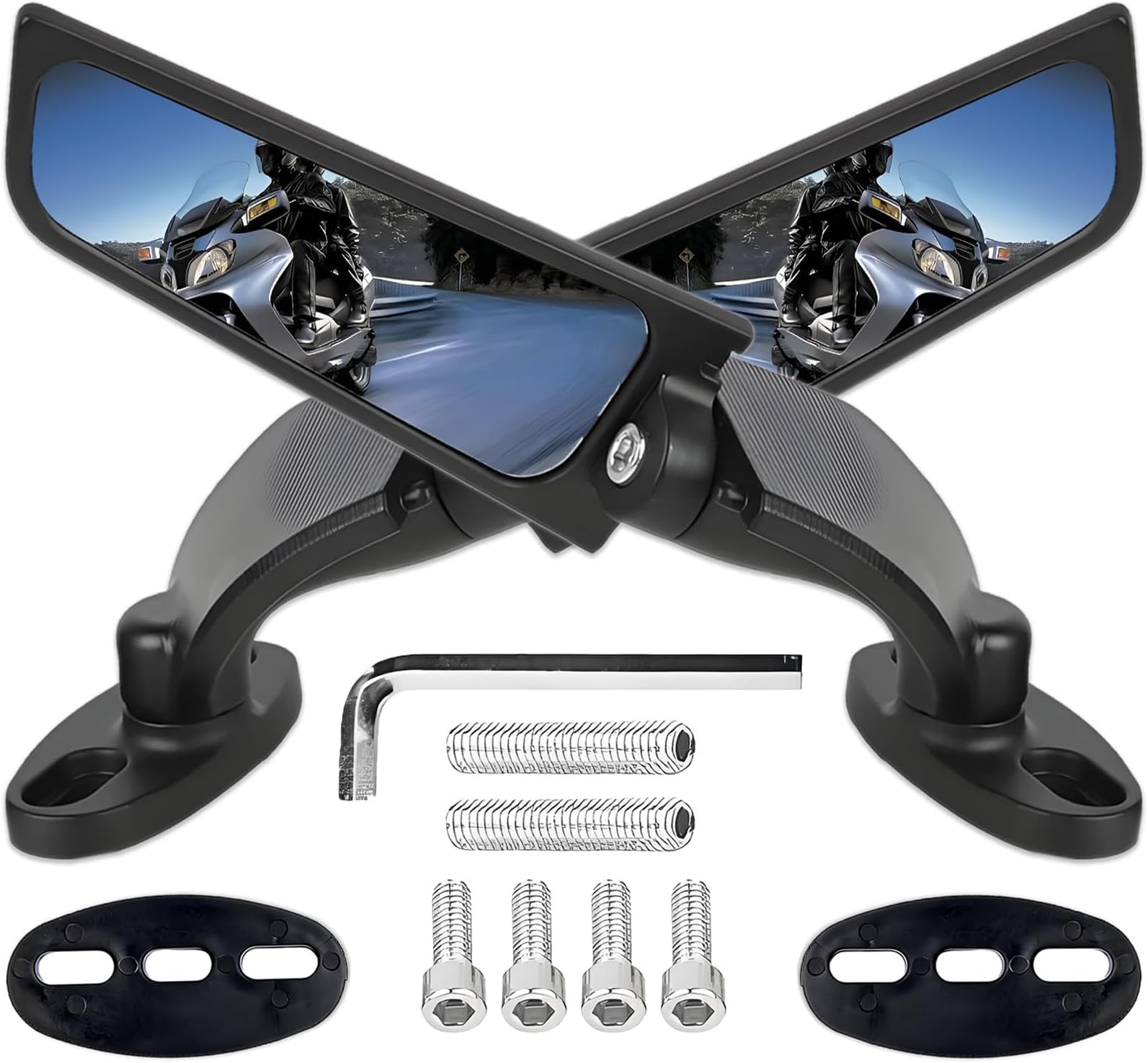 Amazon.com: Motorcycle 360 Rotation Rearview Mirror Head Cowl Wind Wing ...