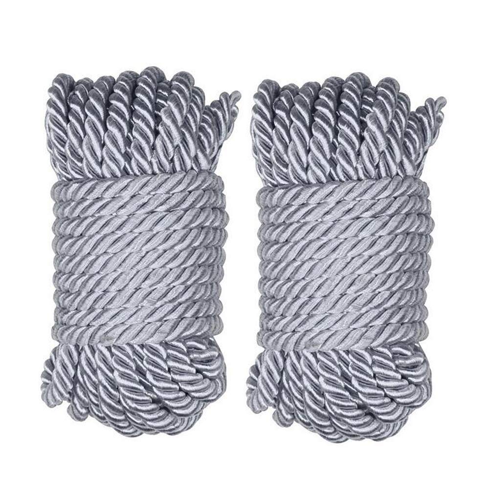 32 feet 8mm(1/3inch) Diameter Soft Silk Rope Solid Braided Twisted ...