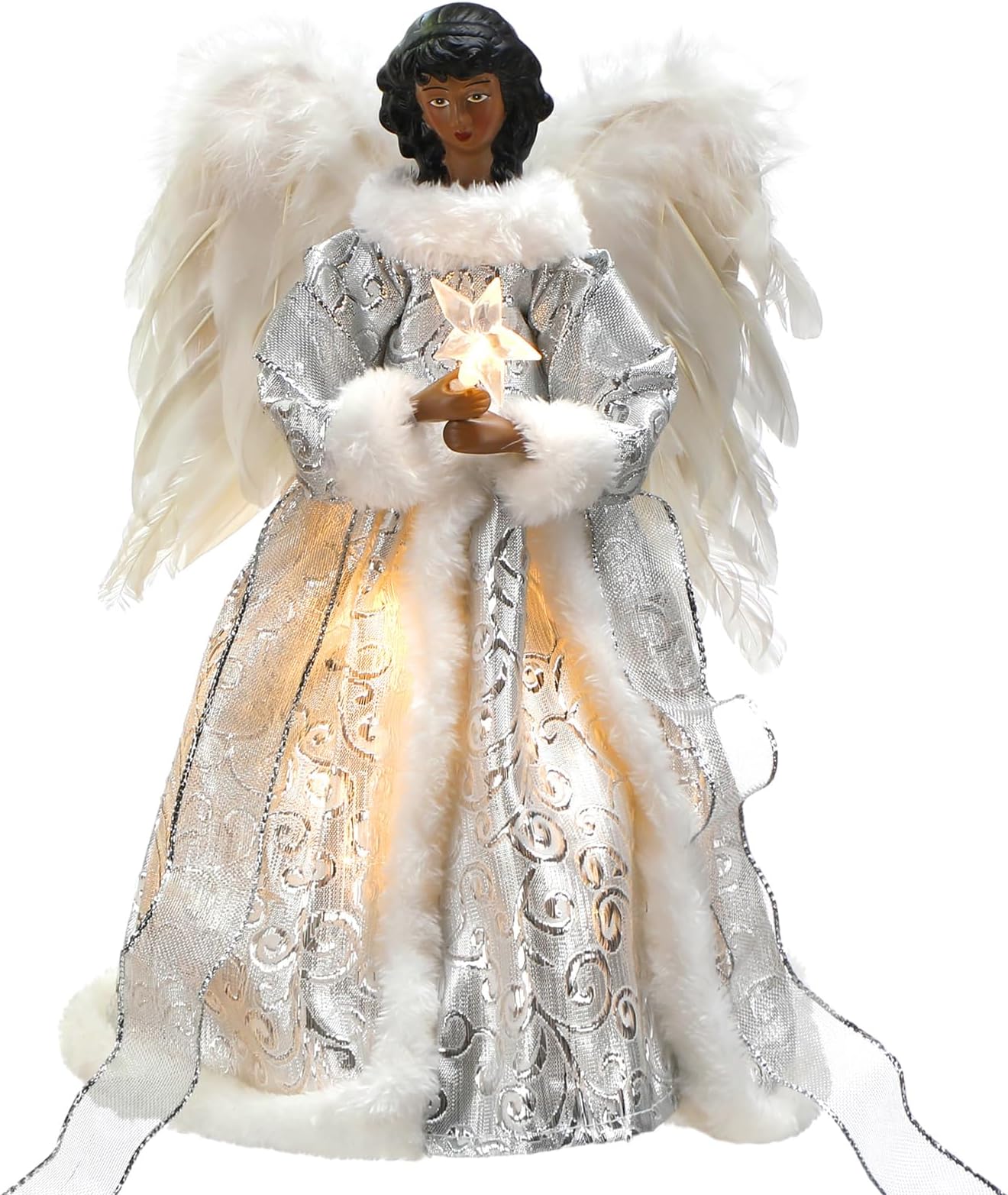 Amazon.com: UL 10-Light Black Angel Tree Topper : Home & Kitchen