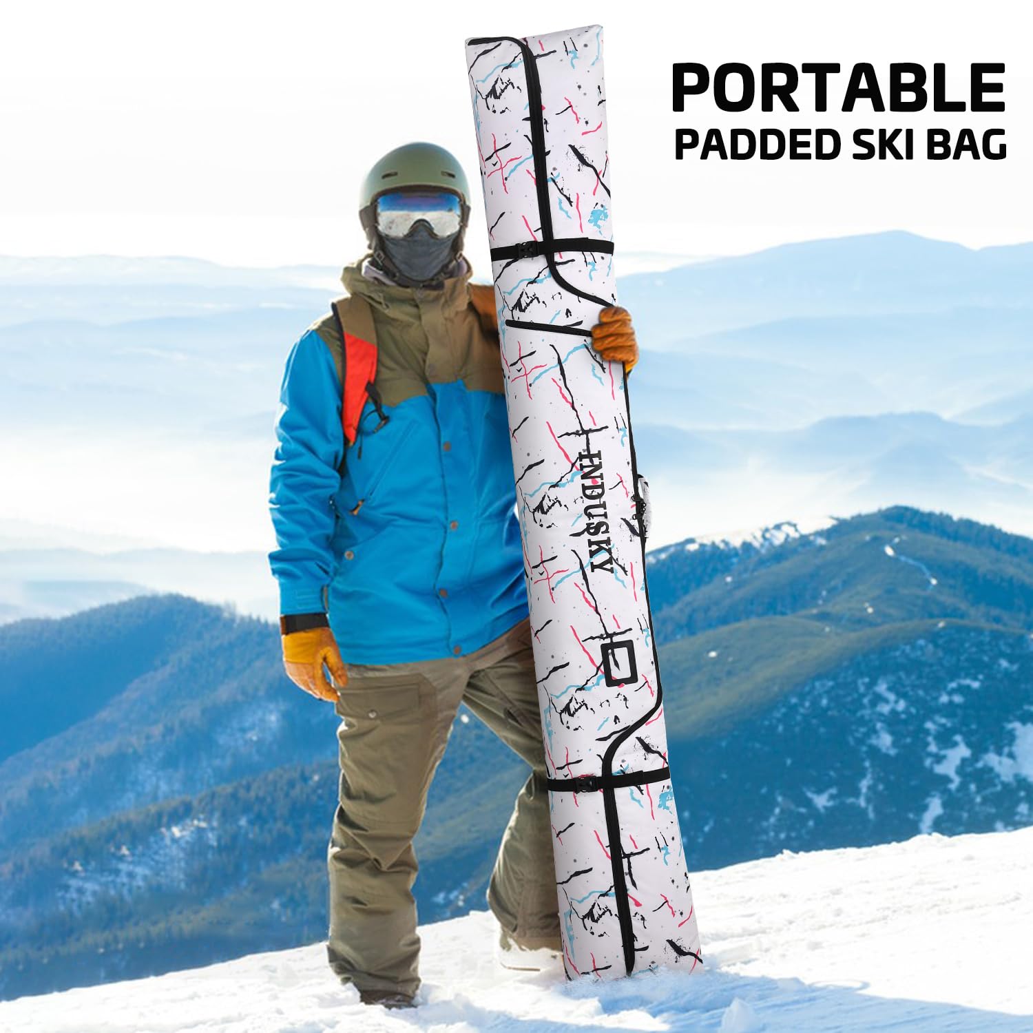 Snapklik.com : InduSKY Ski Bag, Waterproof Full Padded Ski Bag For Air ...