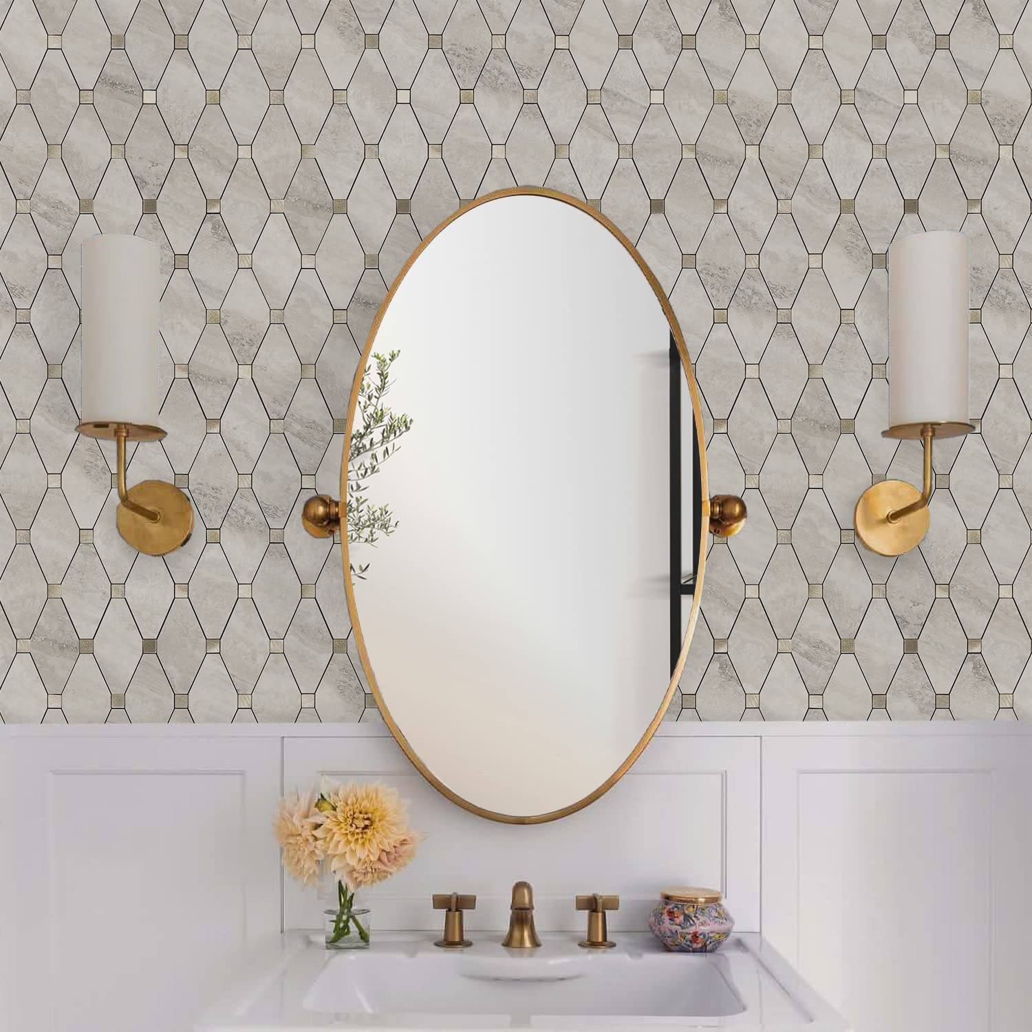 Snapklik.com : 10 Sheets Peel And Stick Backsplash, Beige Marble Look ...