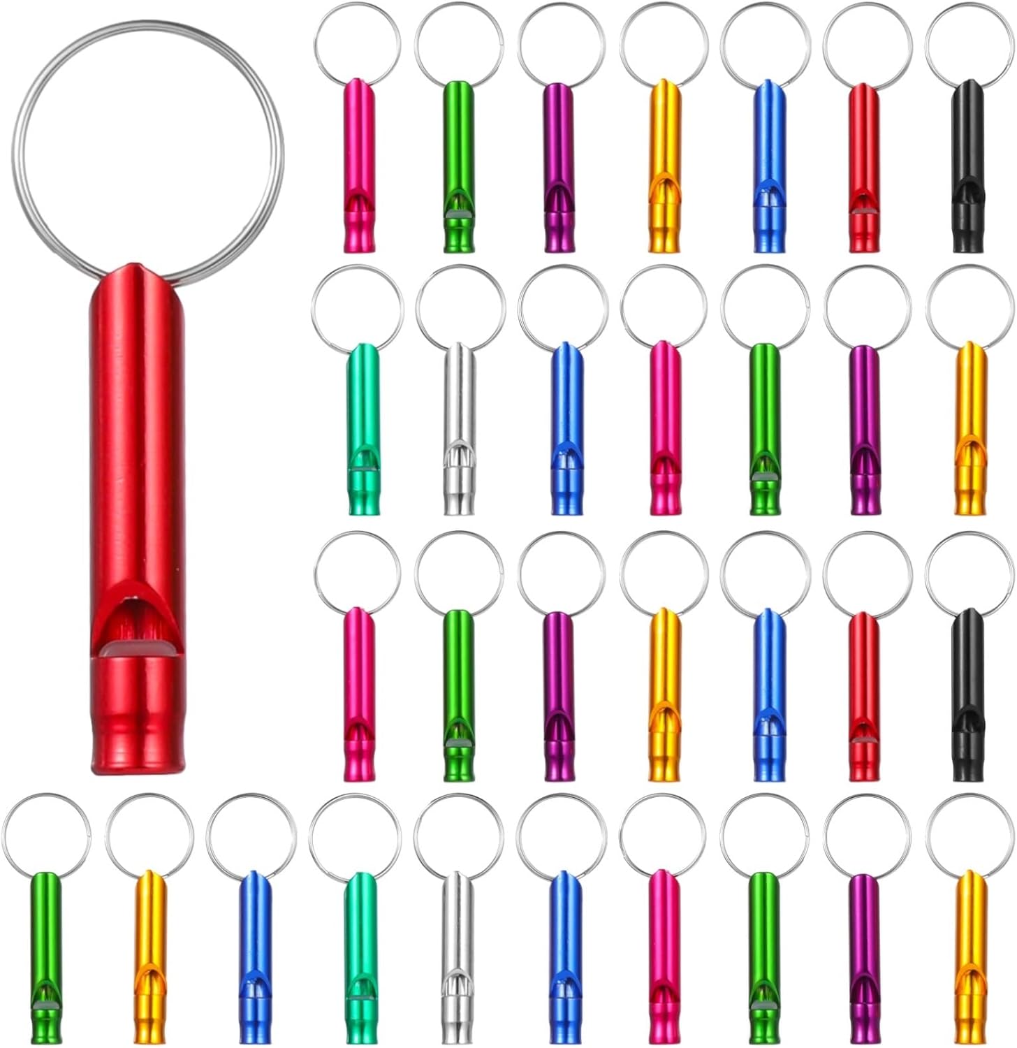 Amazon.com : Skdqiee 100 PCS Emergency Whistles with Keychain ...