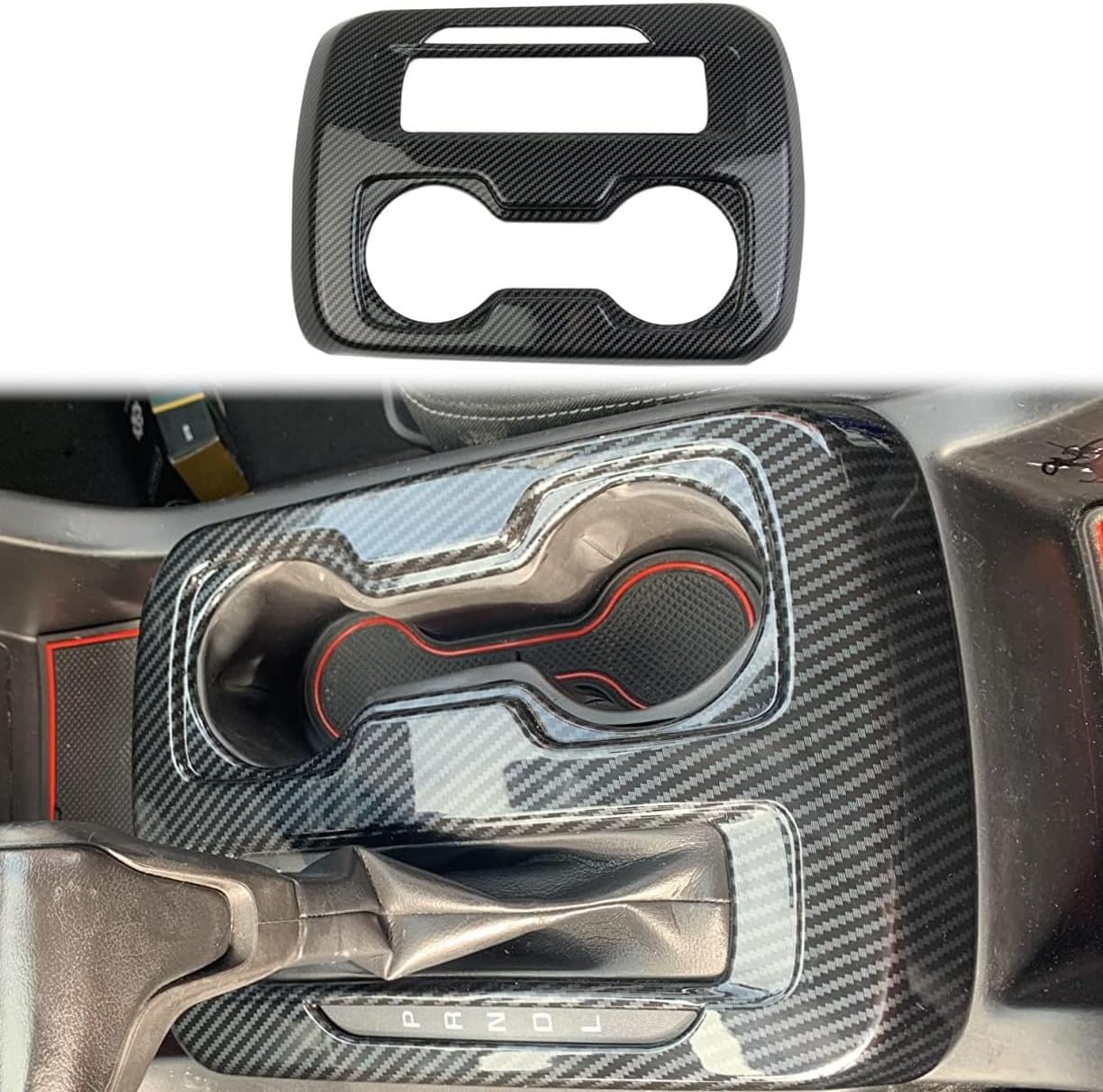 Amazon.com: Korlot Carbon Fiber Style Center Console Gear Shift Panel ...