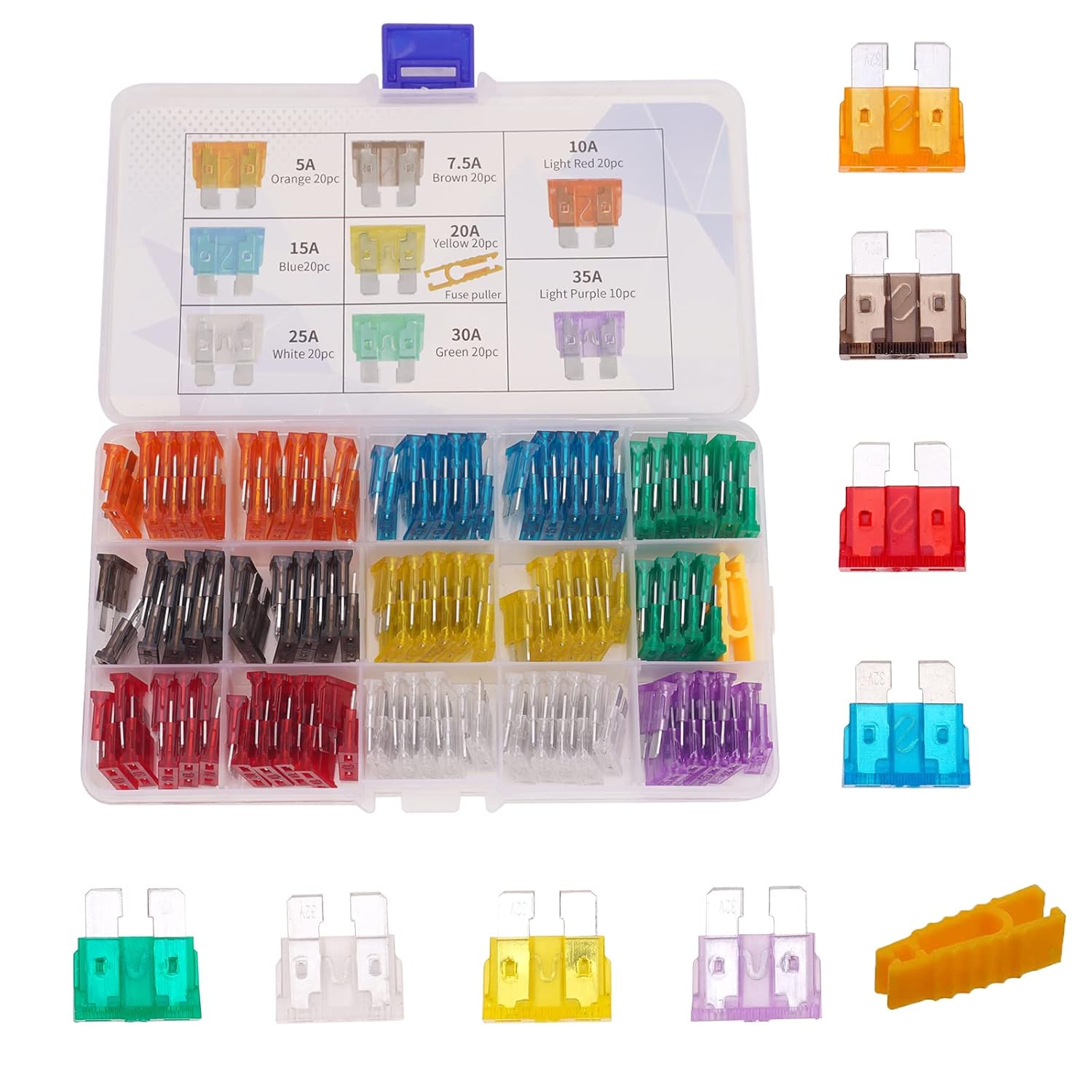 Amazon.com: LRLLX 150PCS Standard Car Fuses Assortment Kit, Blade-Type ...