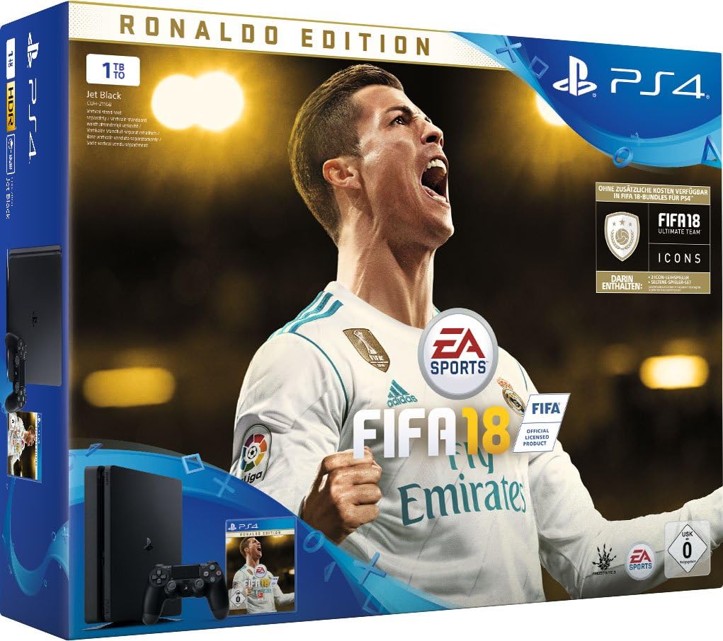 Sony Playstation 4 Slim 1TB incl. FIFA 18 Ronaldo Edition : Amazon.fr: Jeux vidéo
