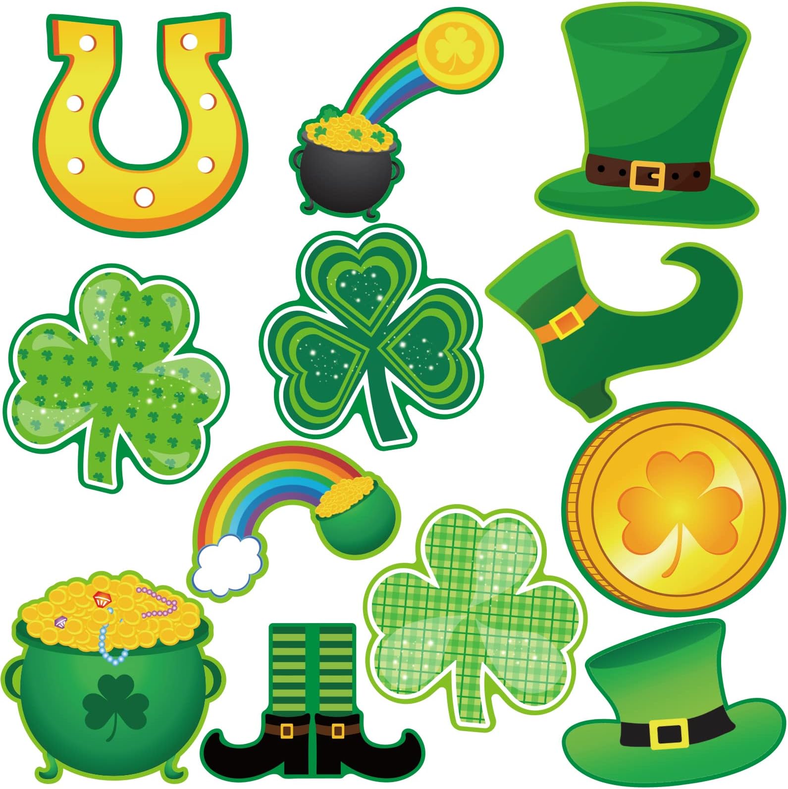 Amazon.com: FreshCut Crafts 140 Piece Shamrock Cutouts Set: Pre-Cut ...