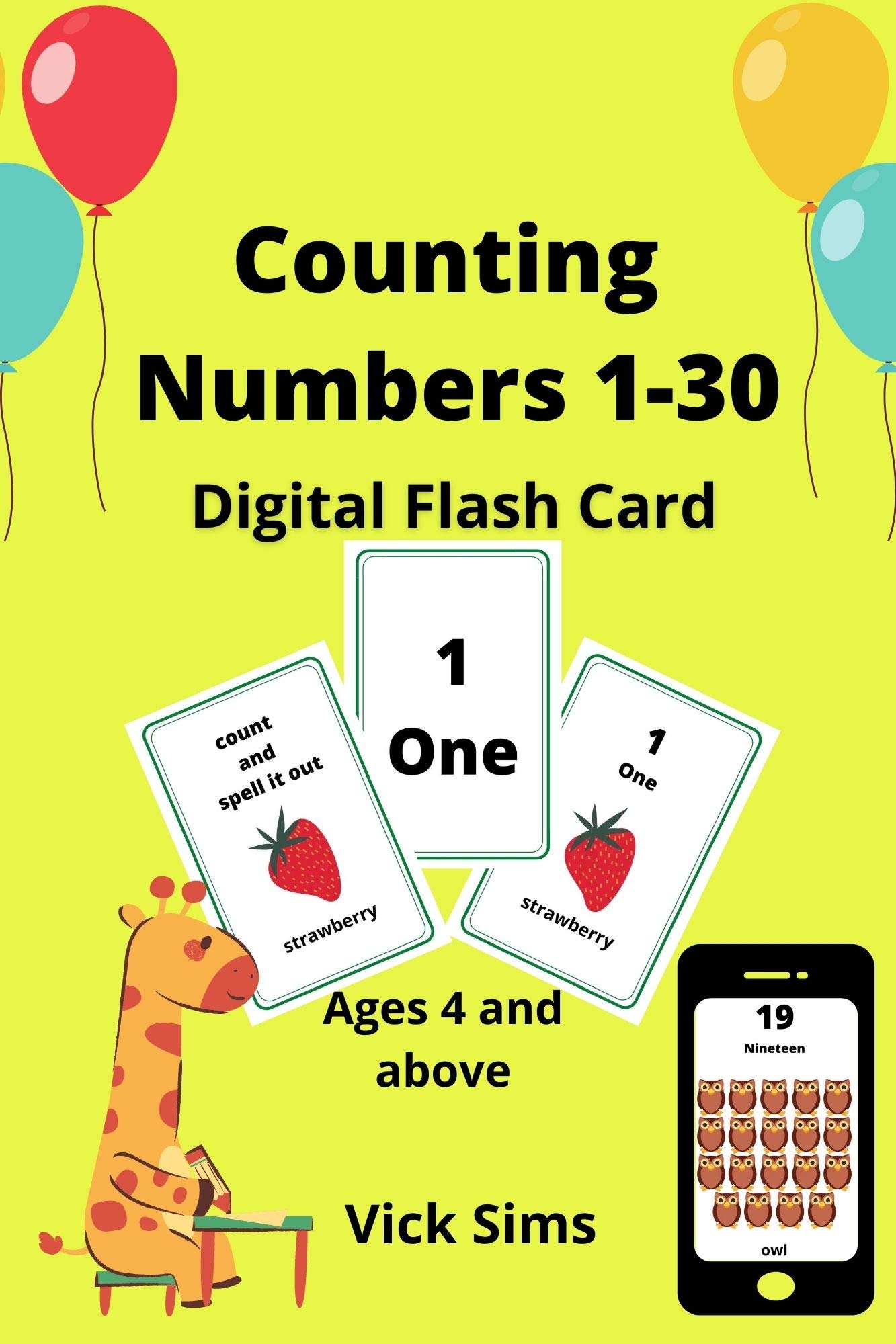 Buy Counting Numbers 0-30 Digital Flash Cards : with words and pictures ...