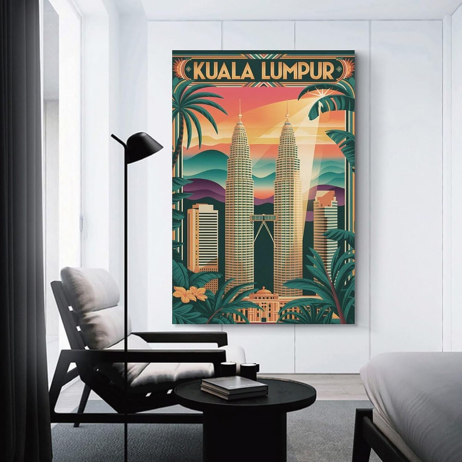 Amazon.de: sinyumoney Kuala Lumpur Cityscape Art Deco Leinwandbild ...