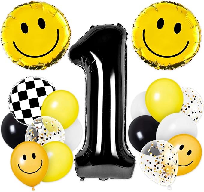 Amazon.com: Whaline 29Pcs One Happy Dude Birthday Party Decorations ...