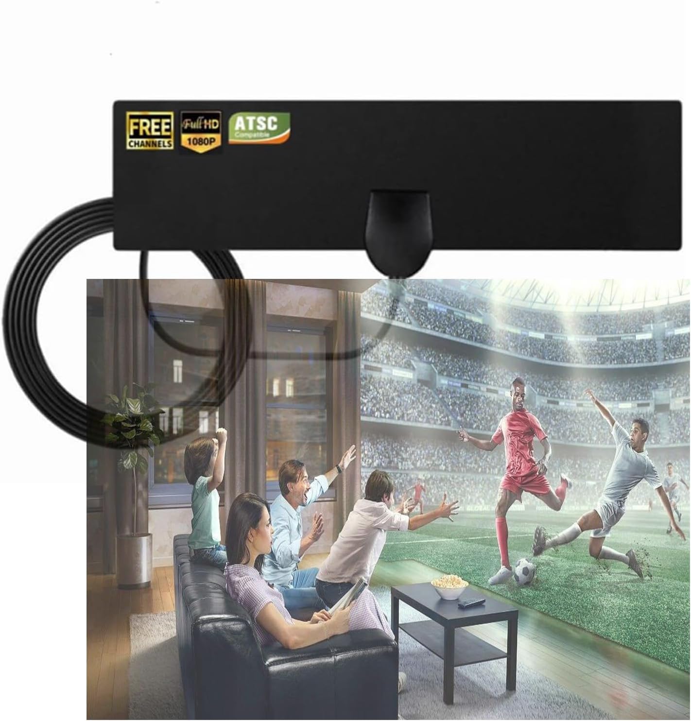 Amazon.com: TV Antenna Indoor, Digital HDTV Antenna Long Range 150 ...