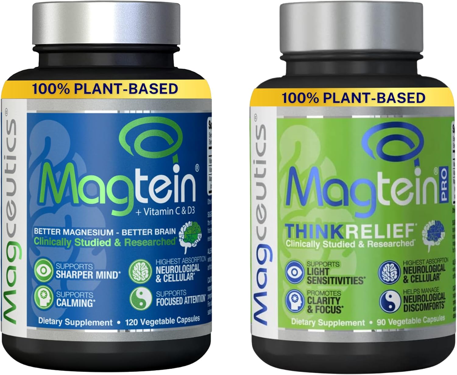 Amazon.com: Magtein Magnesium L-Threonate 120 Capsule and Magceutics ...