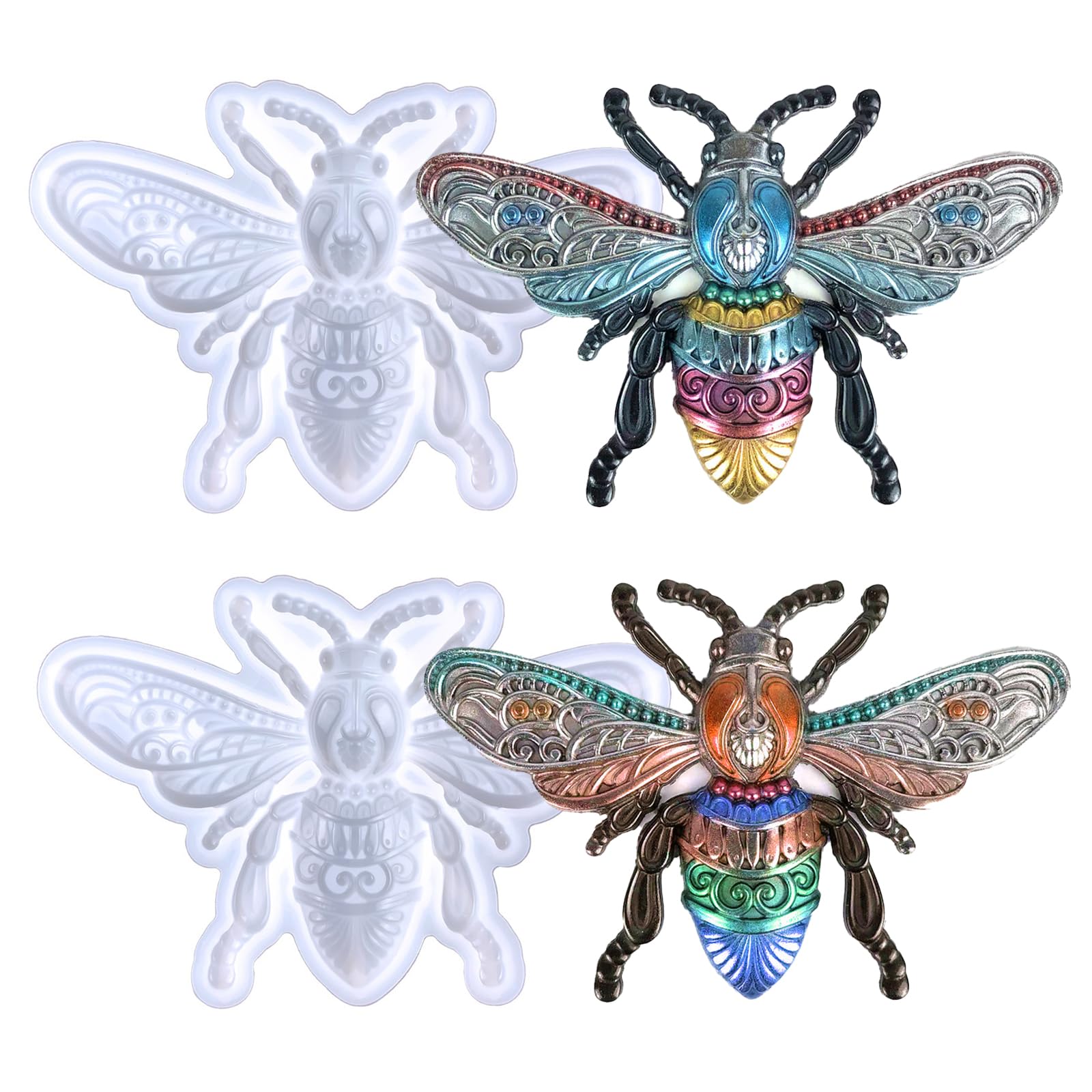 Amazon.com: 2PCS Bee Epoxy Resin Molds Large Bee Shape Animal Silicone ...