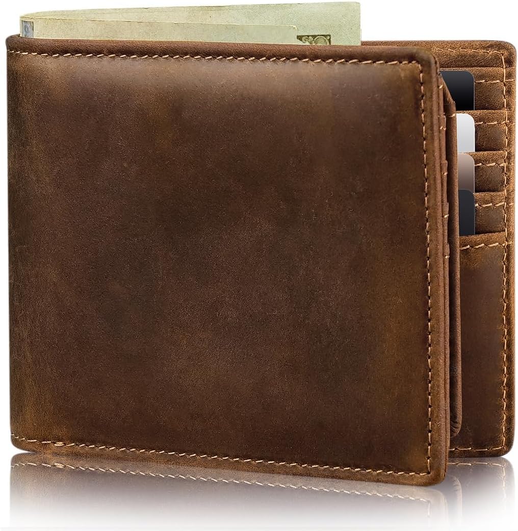 Amazon.com: Artpaxy Mens Wallet Bifold Genuine Leather RFID Blocking ...