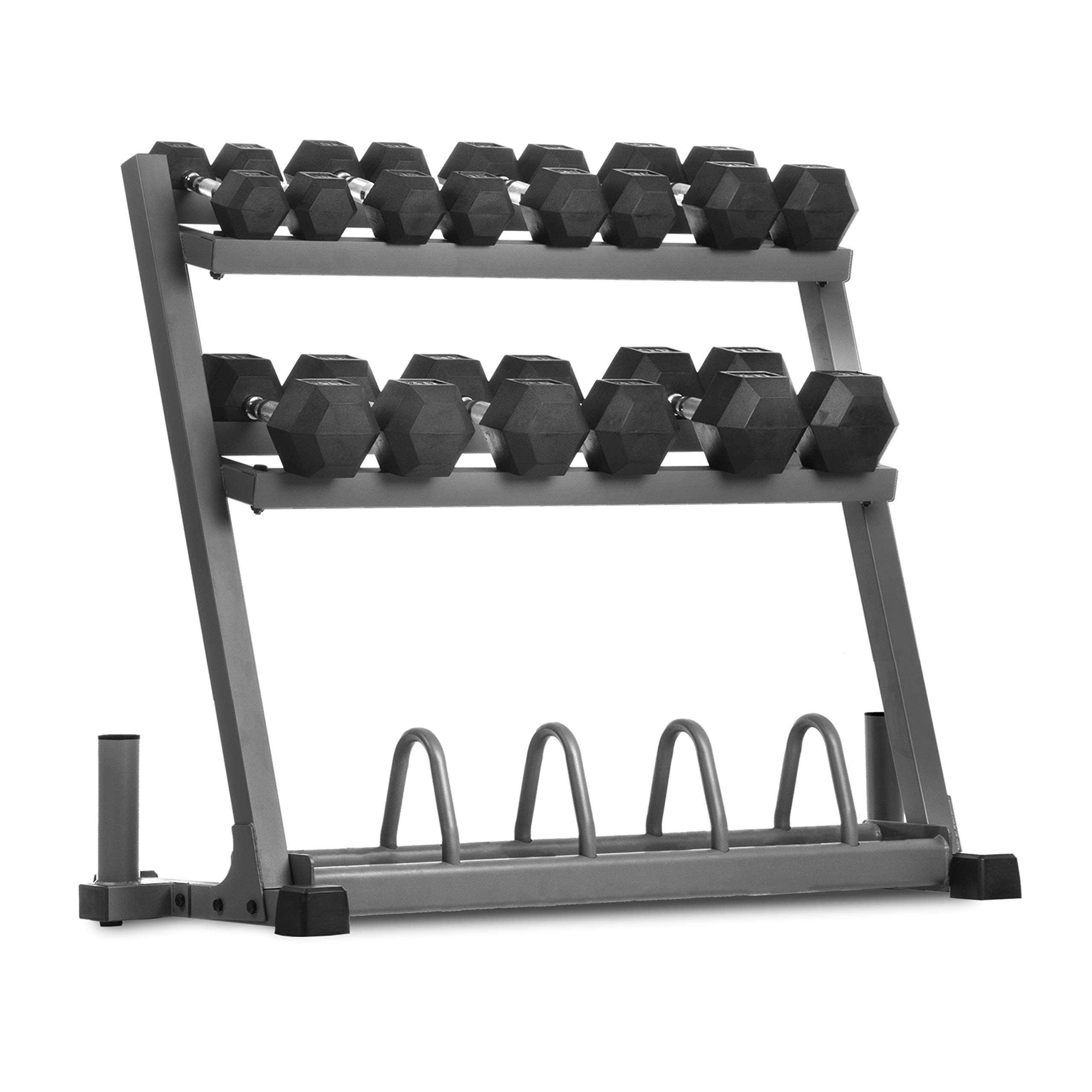 Buy XMark Dumbbell Rack Olympic Plate Weight Rack with Olympic Bar ...