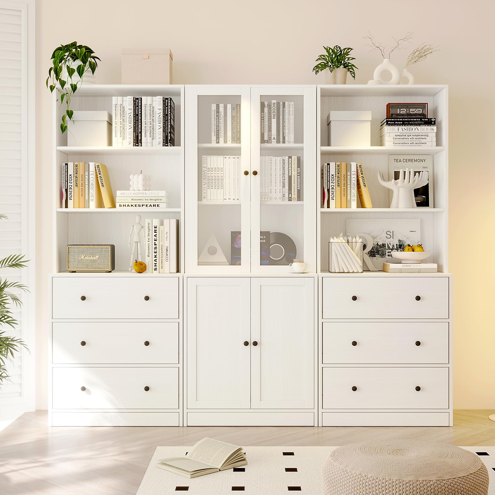 Amazon.com: TUSY 71" Bookshelf Bookcase, 3-Tier Modern Bookshelves 3 ...