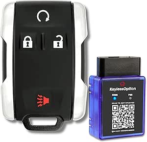 KeylessOption OBD Key Fob Programmer DIY Pairing Tool by App with 4 ...
