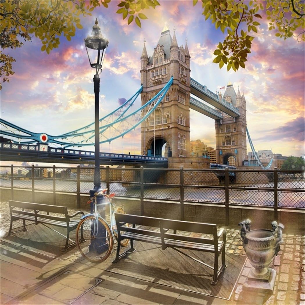 Amazon.com : Baocicco 10x10ft London Tower Bridge Backdrop Wedding ...