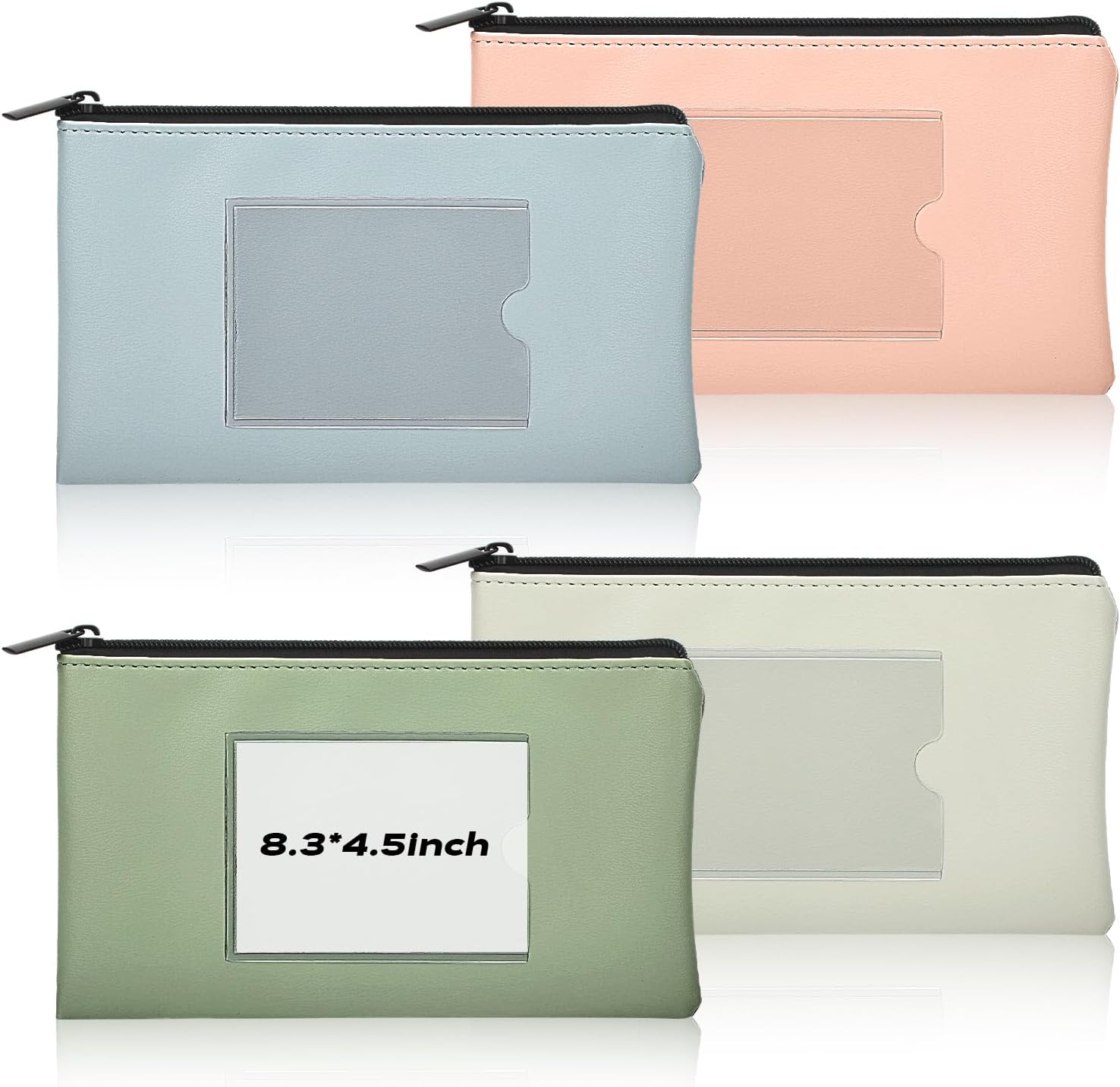 Amazon.com: 8.3x4.5 inch Money Bags With Zipper 4 Colors Leather Bags ...
