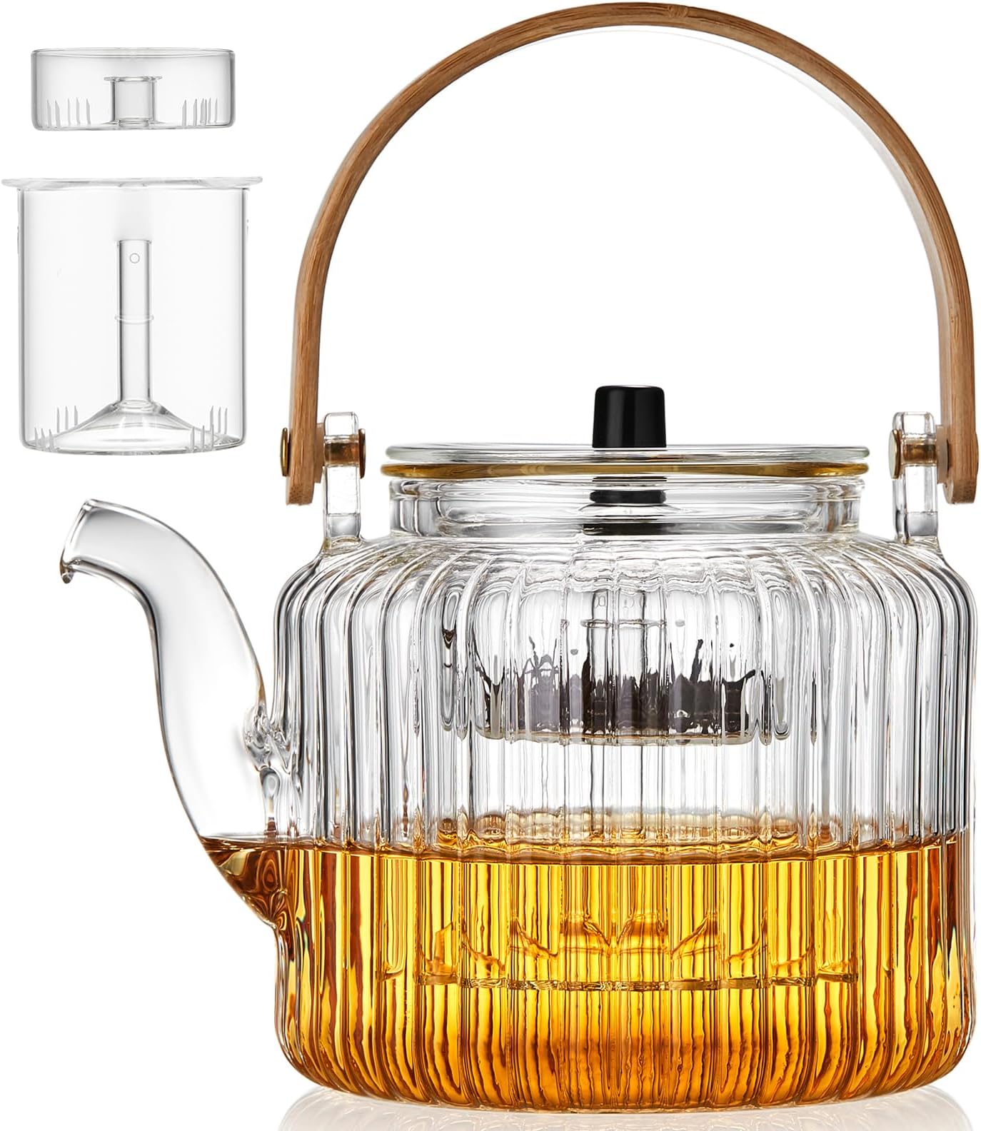Amazon.com | HIWARE 1000ml Glass Teapot with Removable Infuser ...