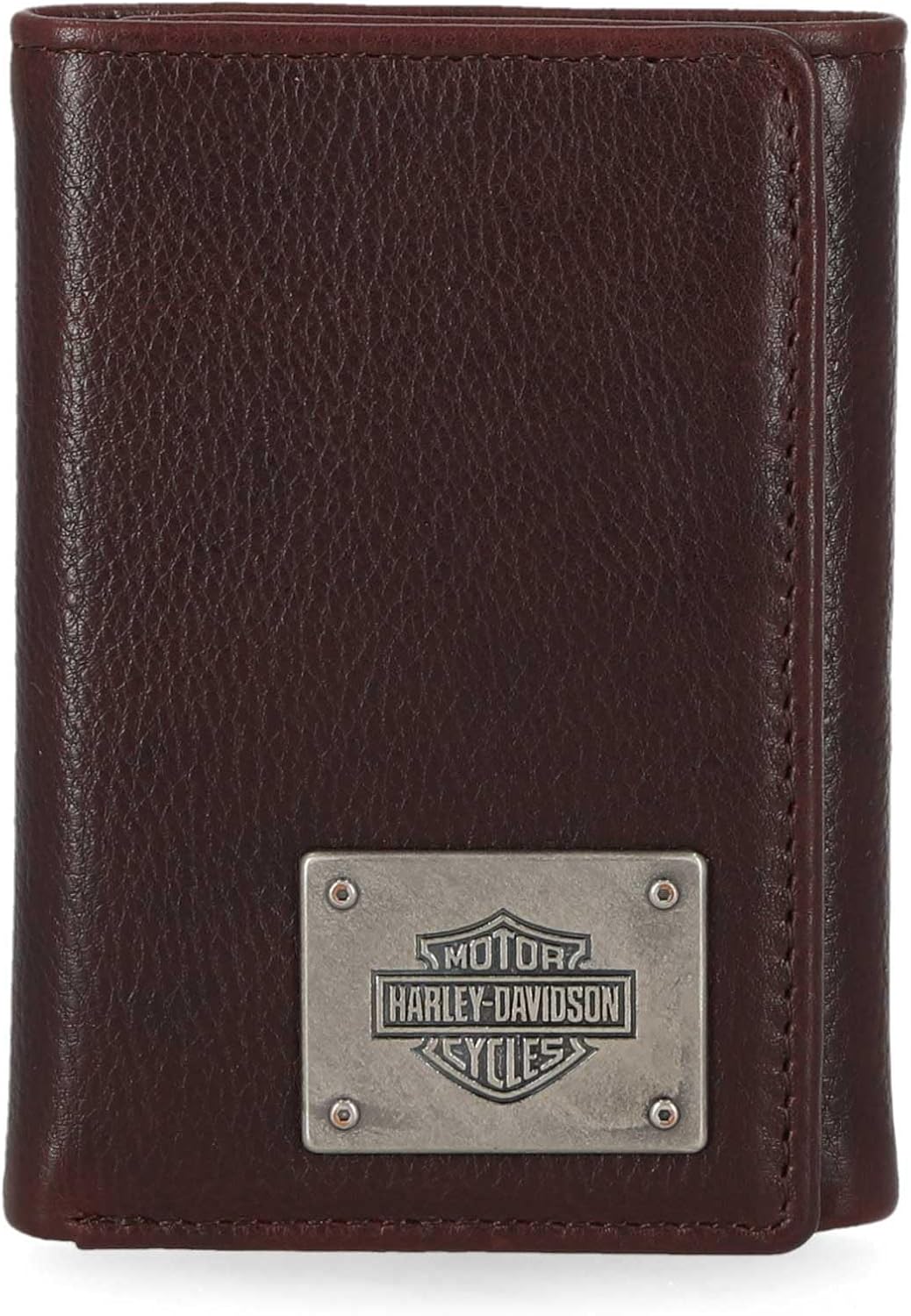 Amazon.com: Harley-Davidson Men's Bar & Shield Plate Tri-Fold Leather ...