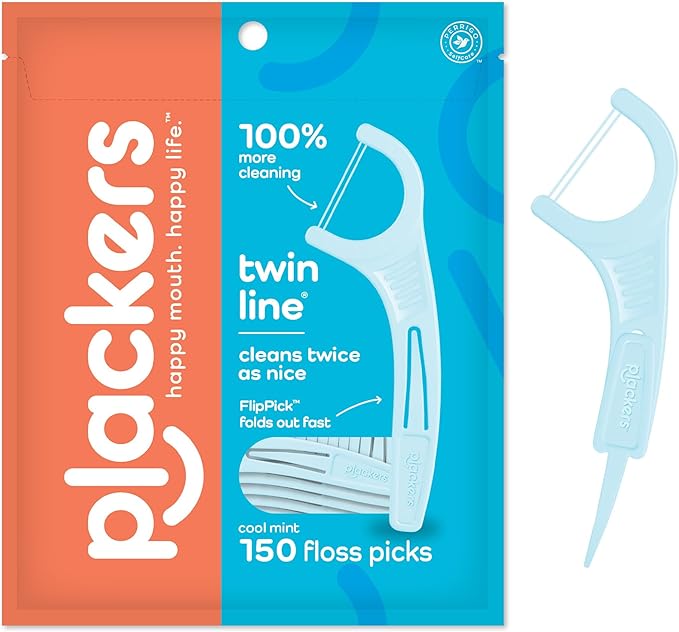 Plackers Twin-Line Dental Flossers with Dual Action System
