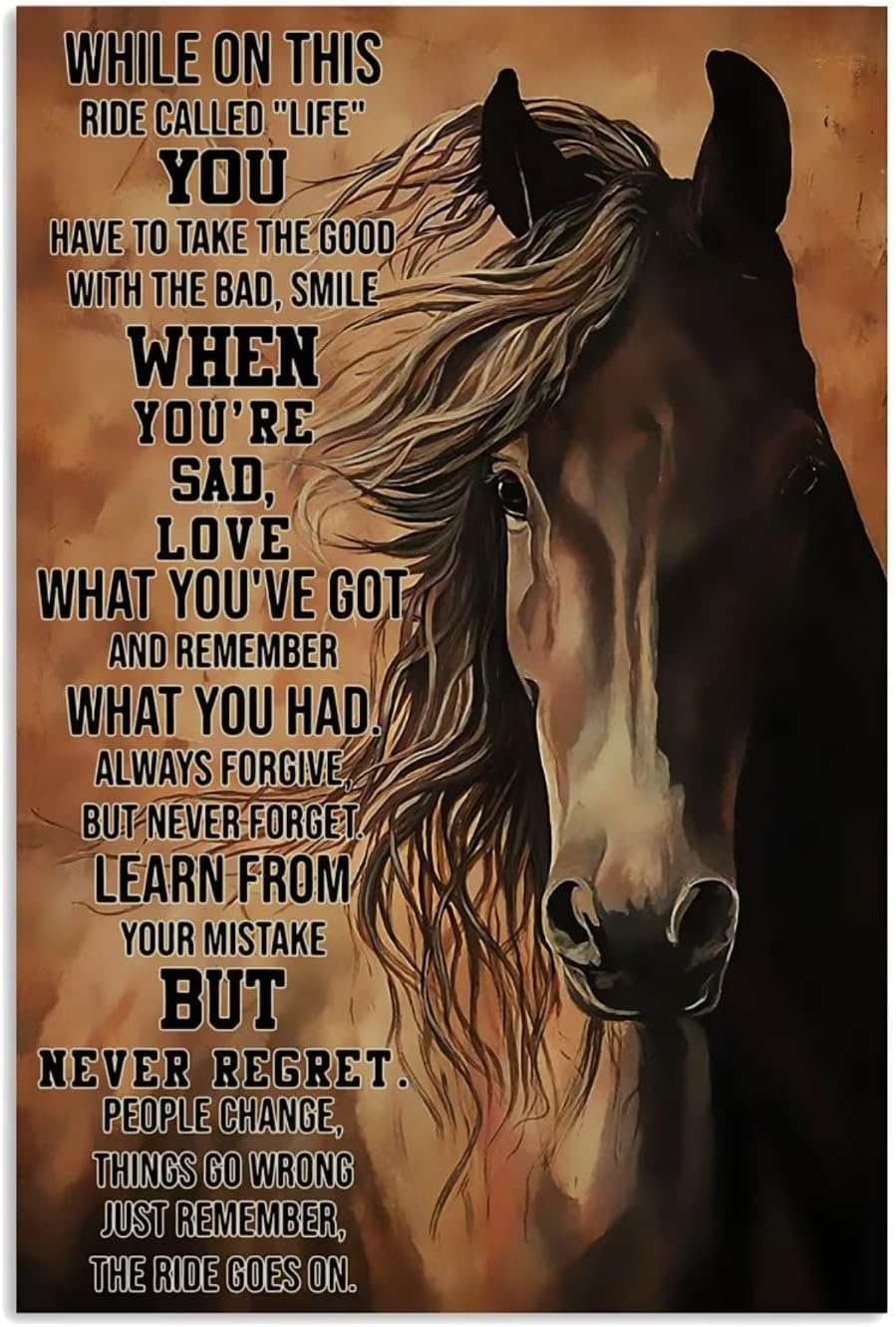 Amazon.com: Unframed Horse Wall Poster Brown Horse Inspirational Quotes ...
