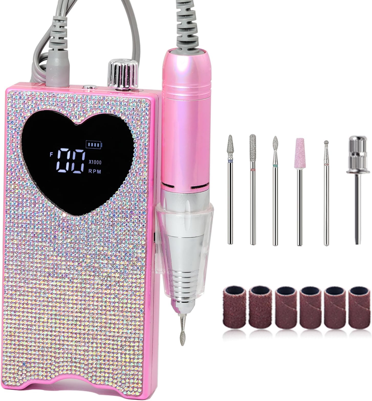 Amazon.com: ELEGCOV Electric Nail Drill Machine - Rechargeable Electric ...