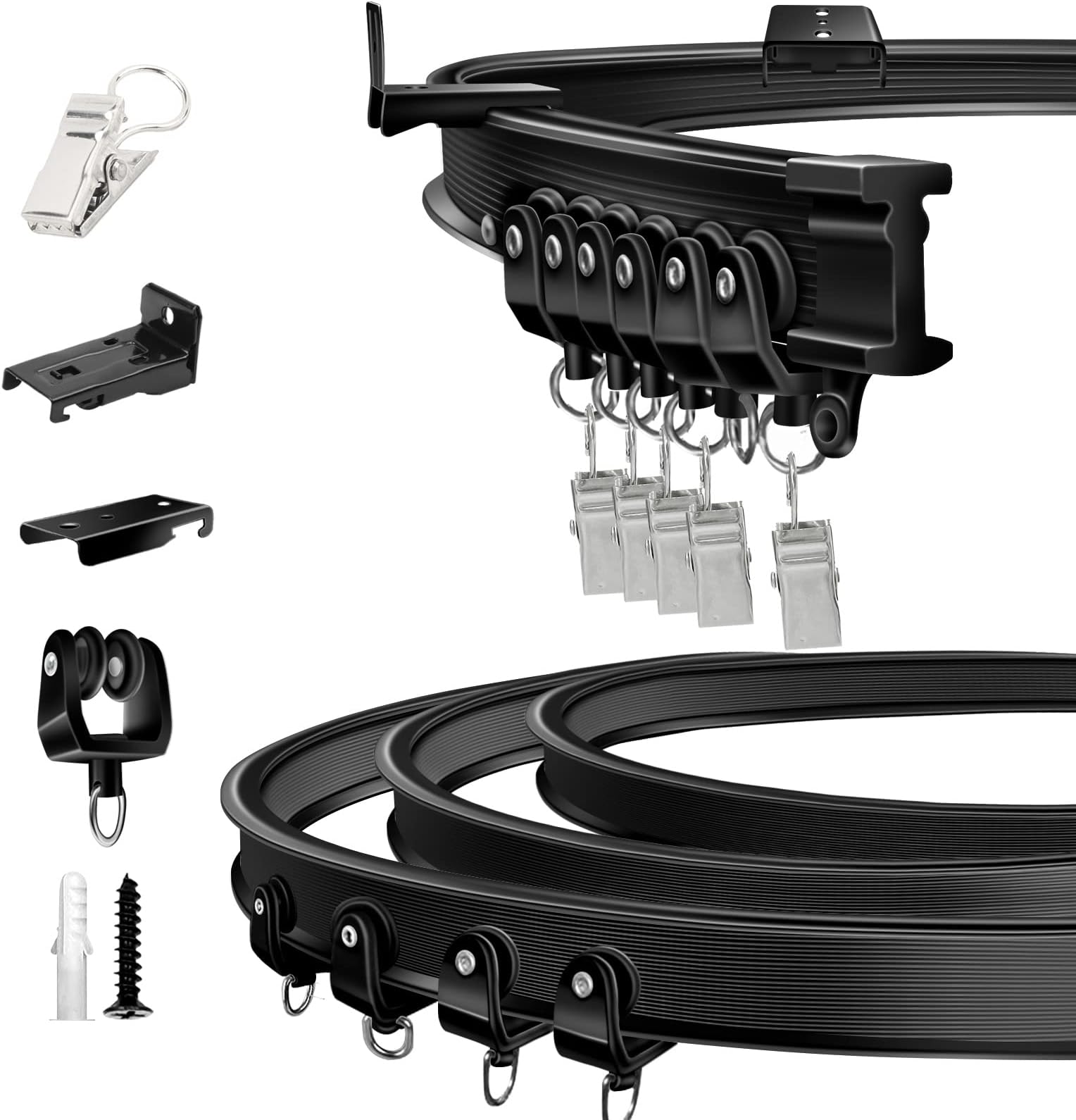 Amazon.com: Ceiling Curtain Track, Flexible Bendable Curtain Track 10Ft ...