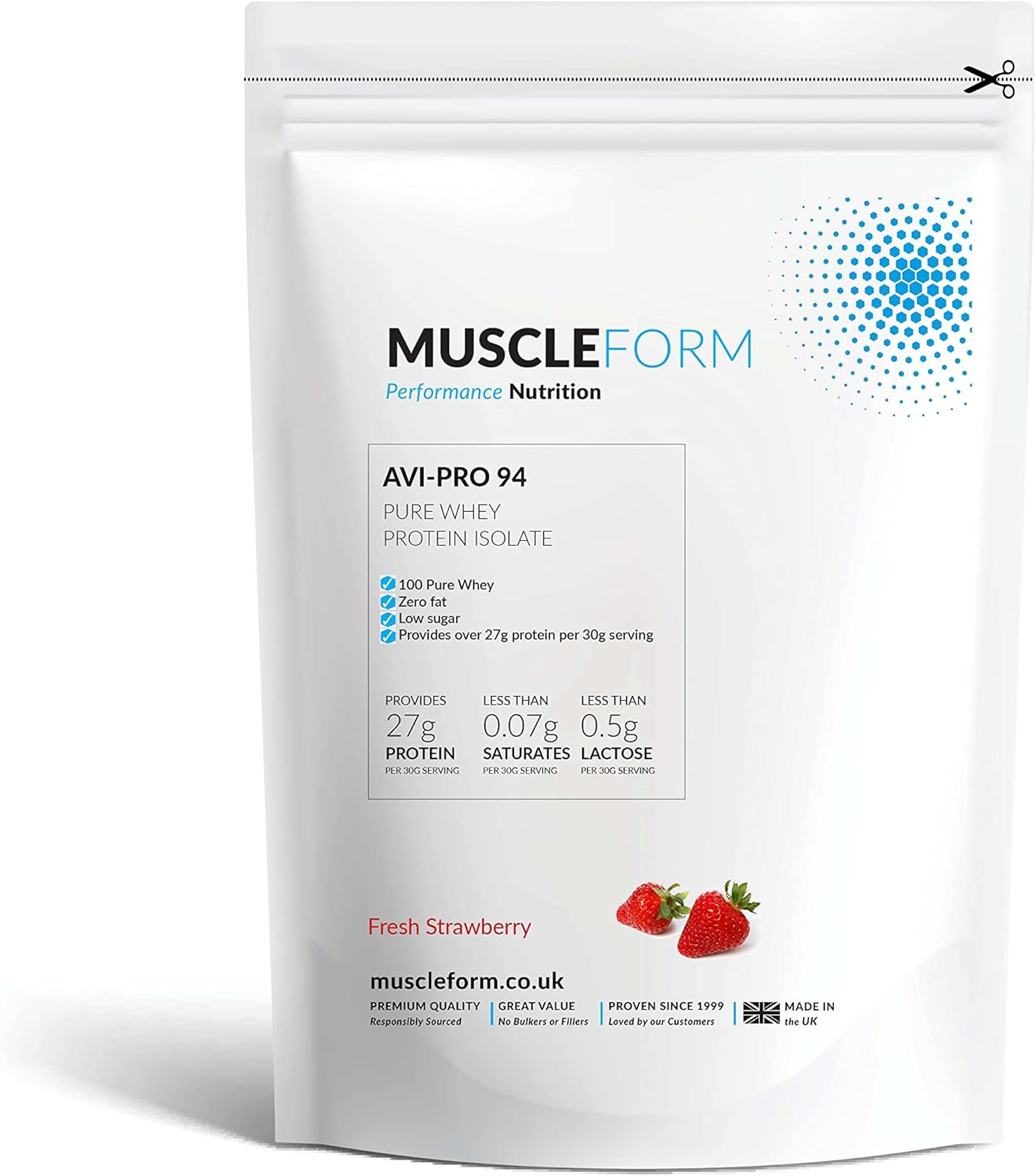 Muscleform Avi-Pro 94 Pure Whey Protein Isolate 94% 2kg Re-Sealable ...