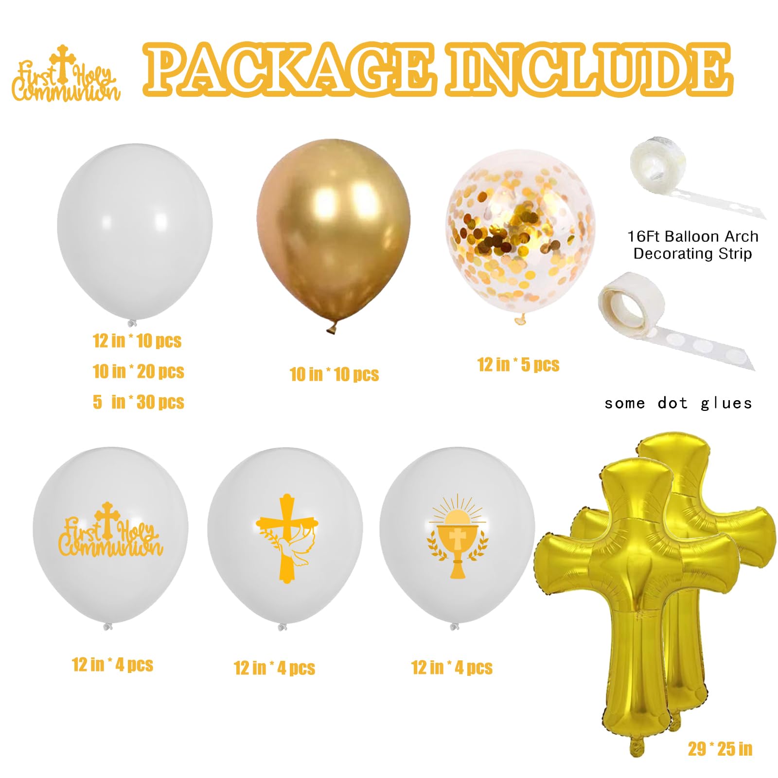 Snapklik.com : First Communion Balloon Arch Garland Kit Baptism ...