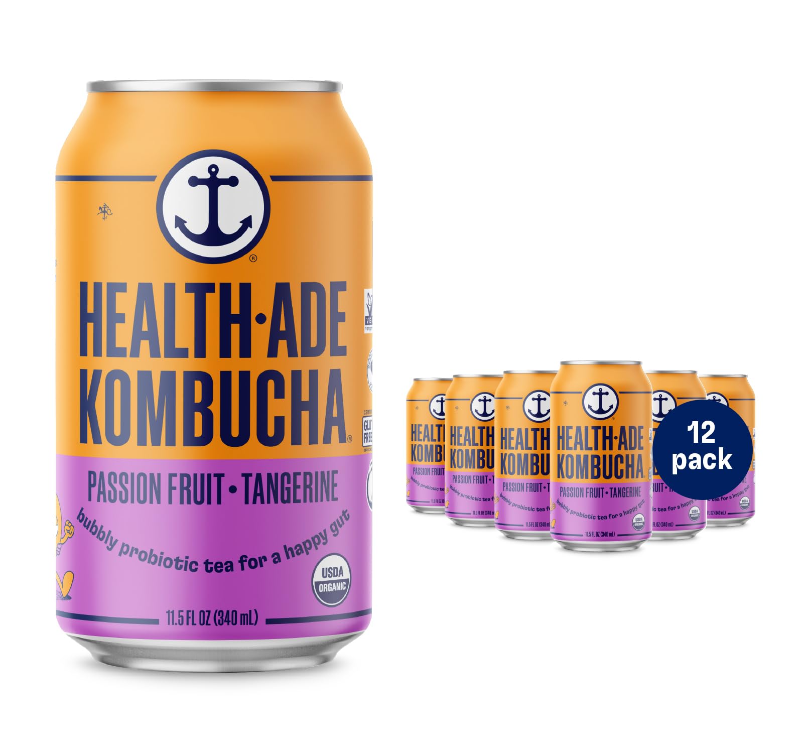 Snapklik.com : Health-Ade Passion Fruit-Tangerine Kombucha, Organic ...
