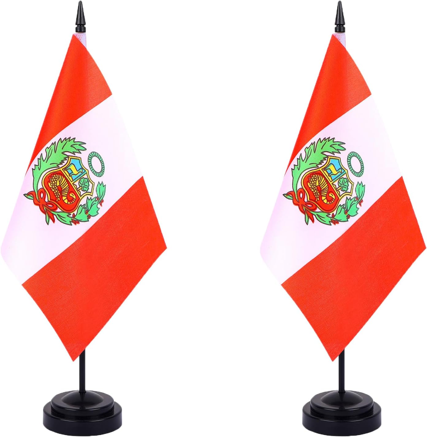 Amazon.com: WXTWK 2 Pack Peru Flag Peru Deluxe Desk Flag Set - Mini ...