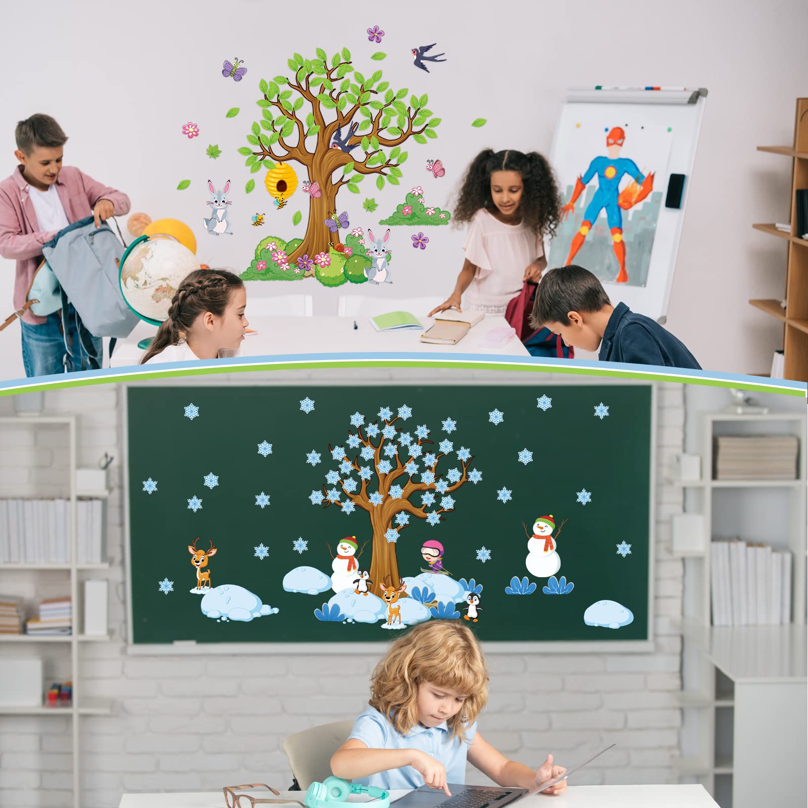 Snapklik.com : Teling 239 Pcs Season Tree Classroom Bulletin Board ...