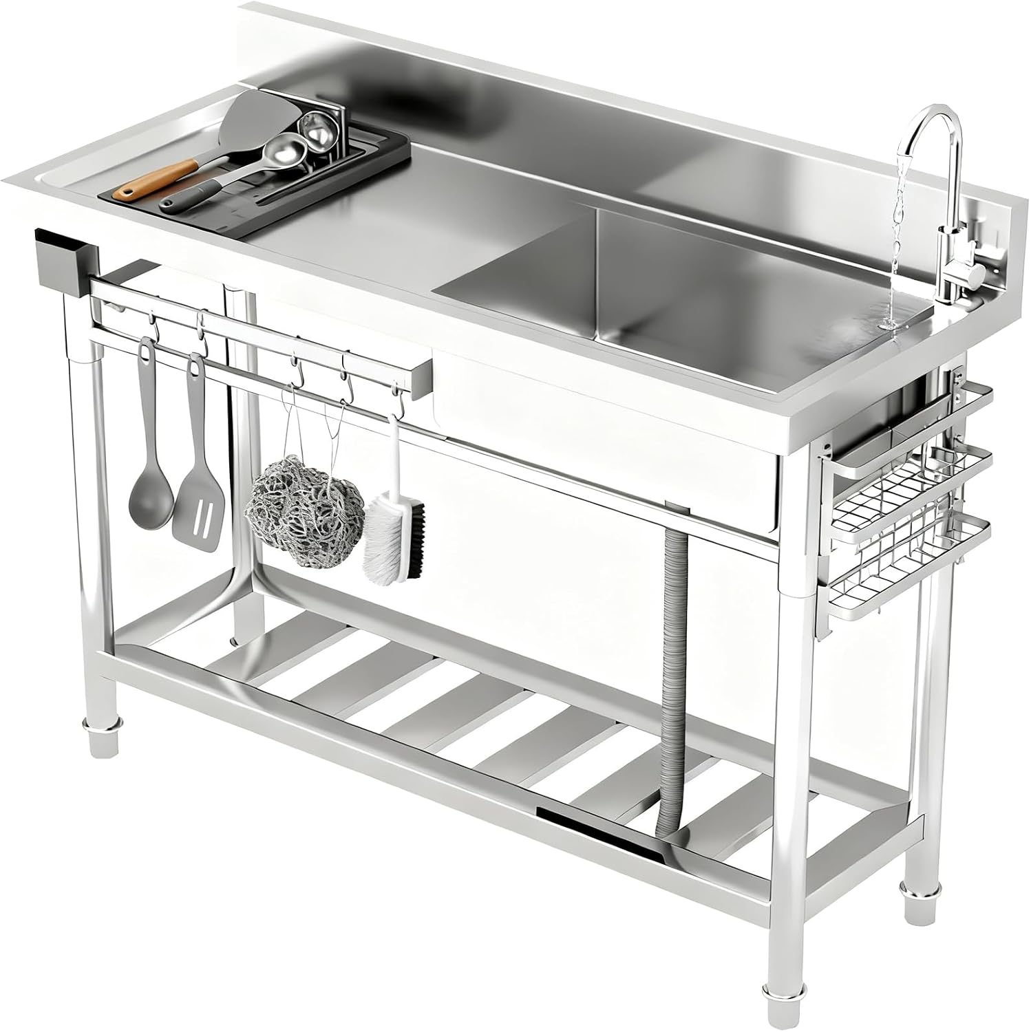 Amazon.com: AOKNV 310LBS Utility Sink with Hot/Cold Faucet, 316 ...