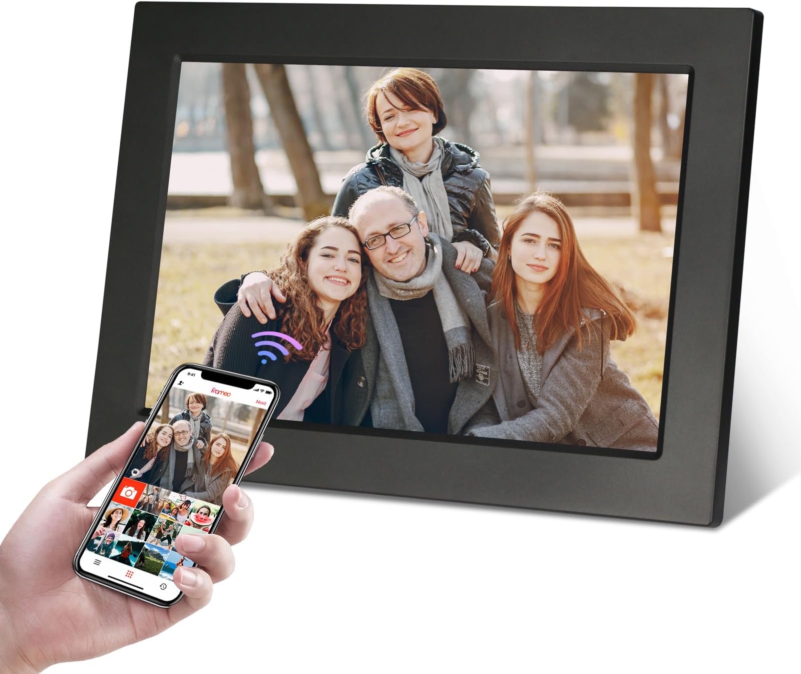 UCMDA Digital Photo Frame WiFi, Wooden 10.1 Inch [Au Version] Smart ...